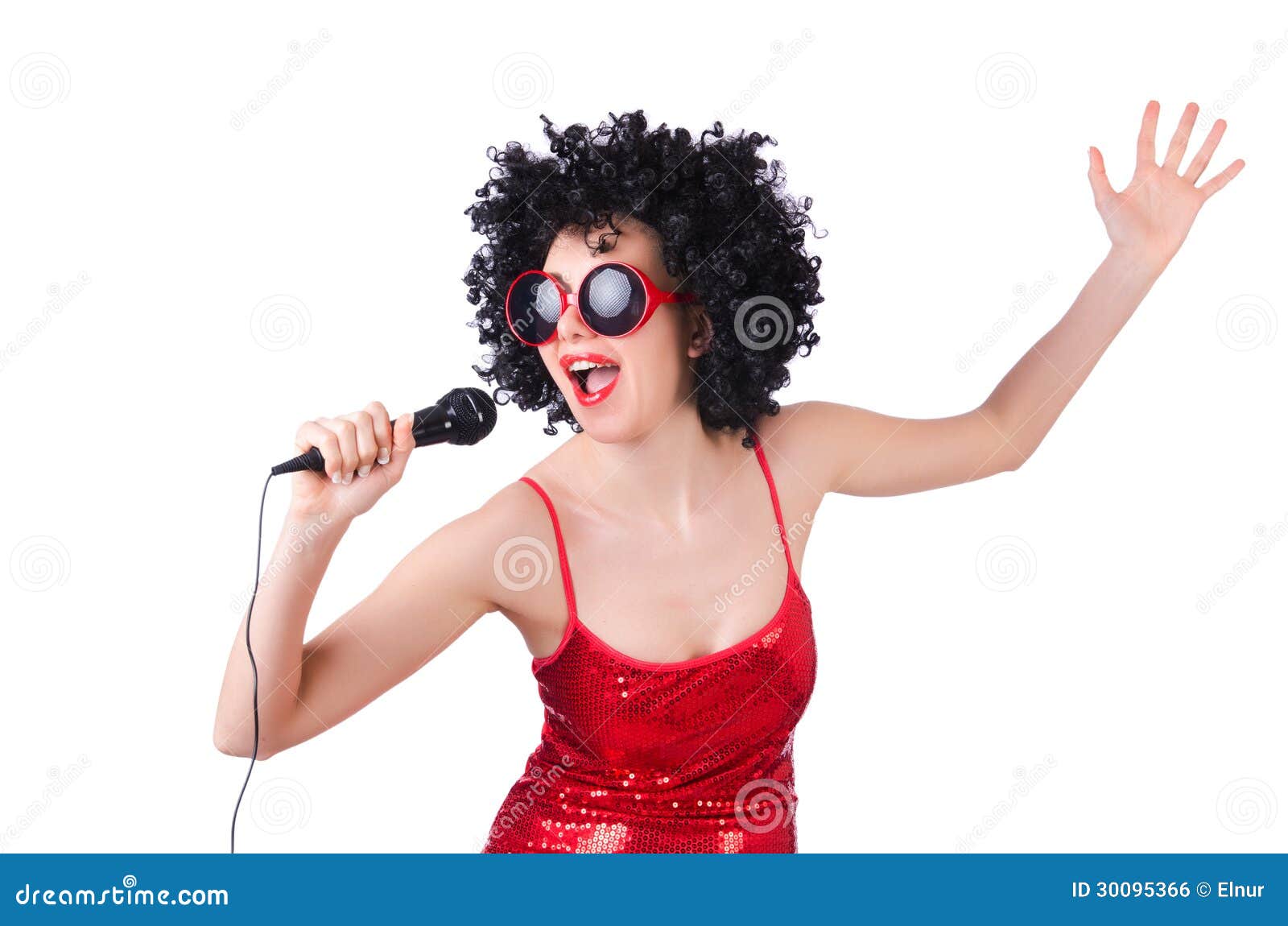 Pop star with mic stock photo. Image of attractive, beautiful - 30095366