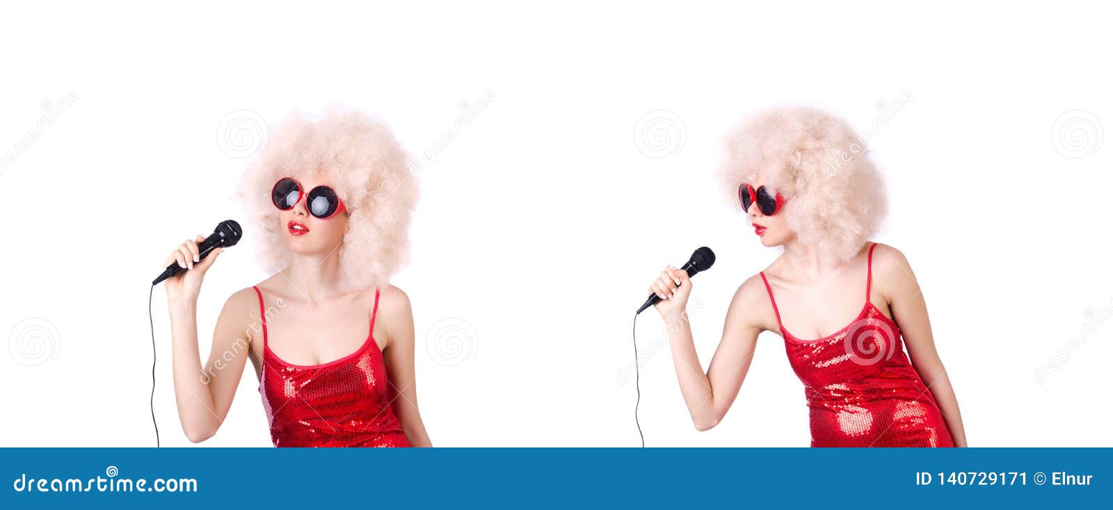 The Pop Star with Mic on White Stock Image - Image of poses, beautiful ...