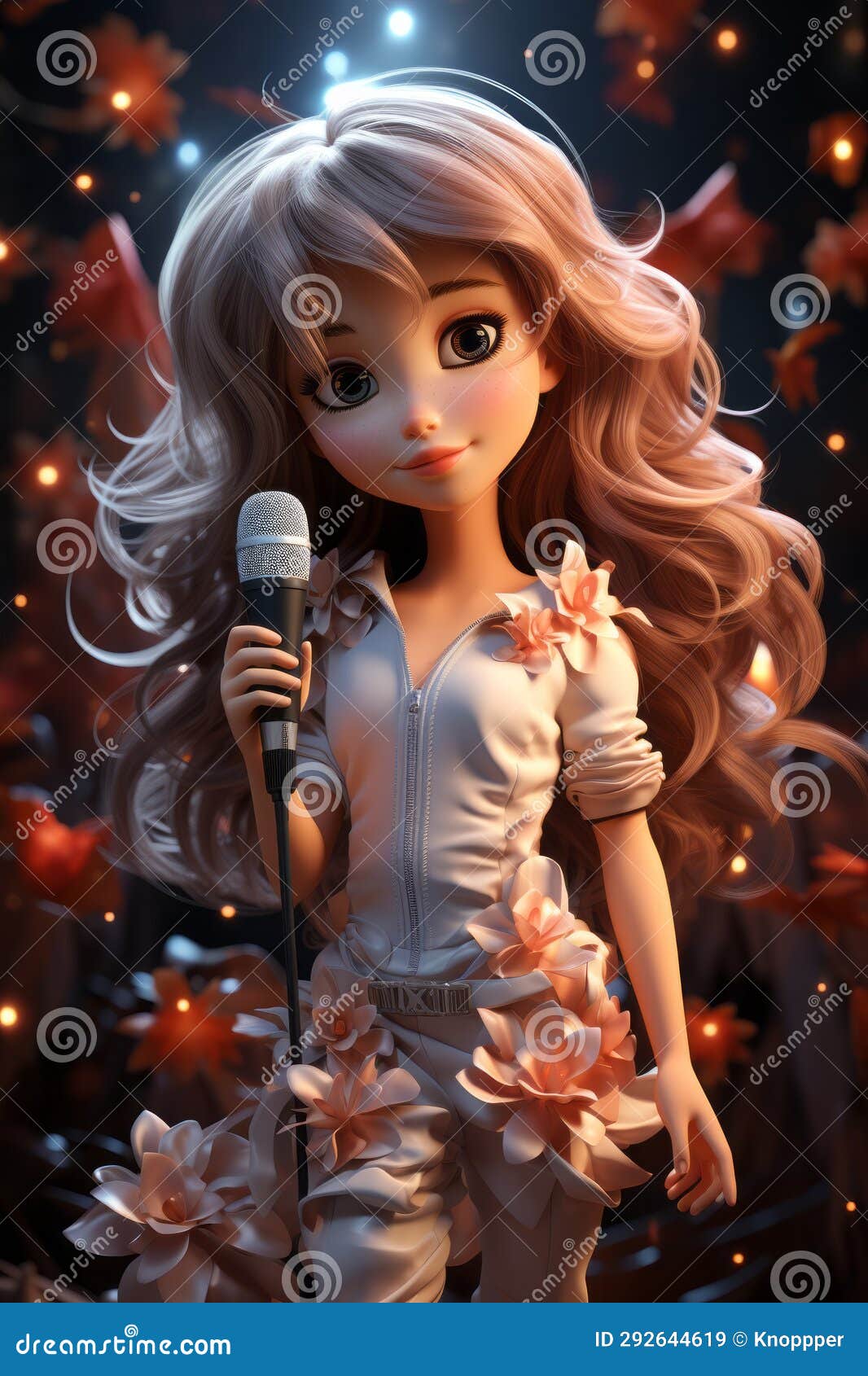 Pop Star Singer on Stage 3d Character Ai Generated Stock Illustration ...