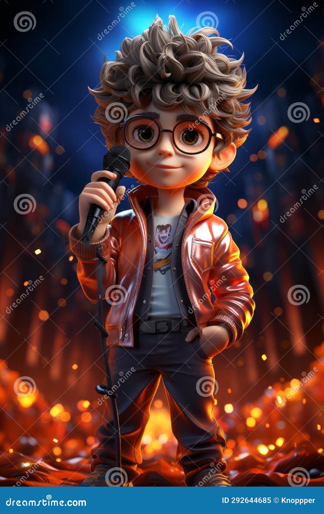 Pop Star Singer on Stage 3d Character Ai Generated Stock Illustration ...