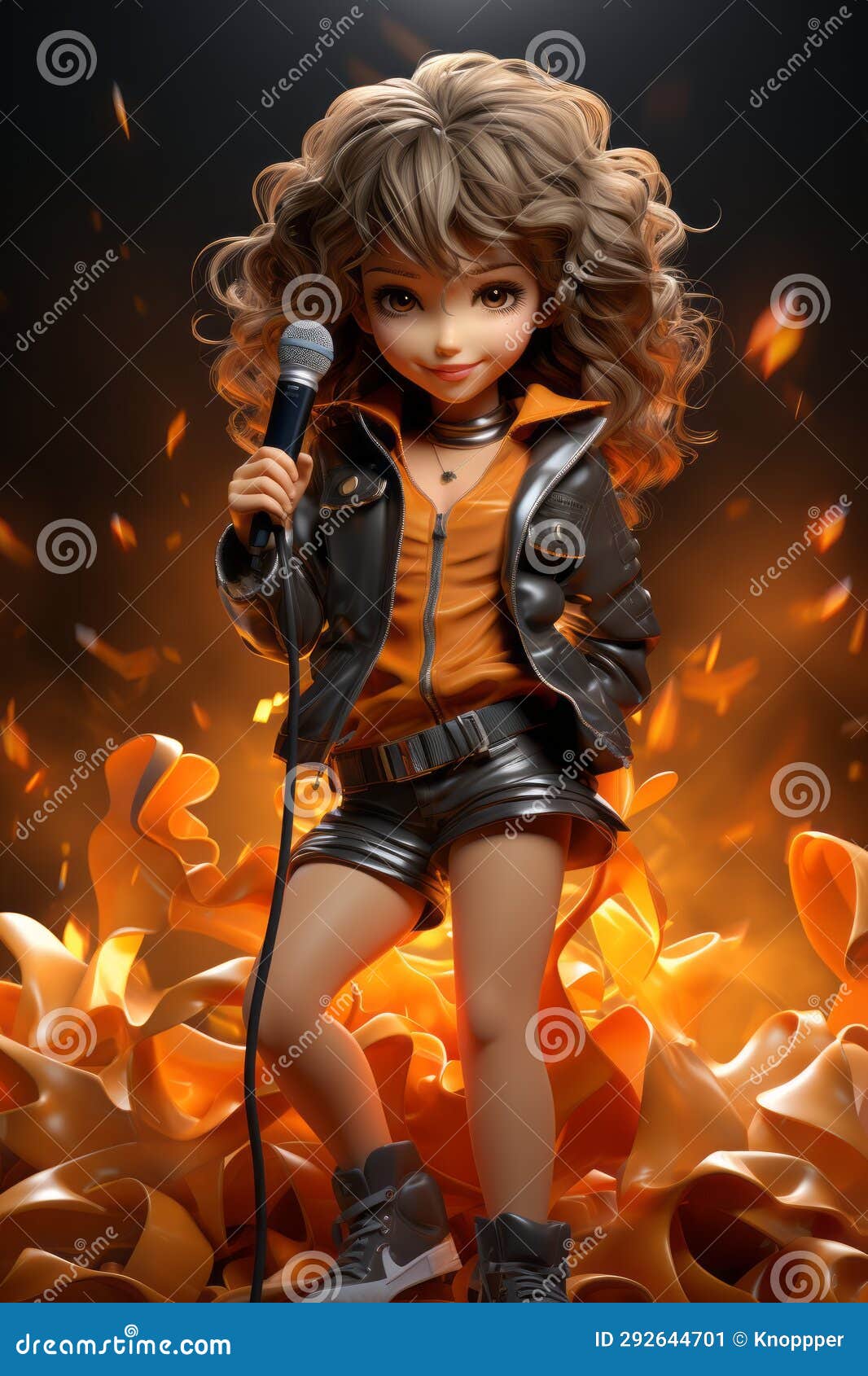 Pop Star Singer on Stage 3d Character Ai Generated Stock Illustration ...