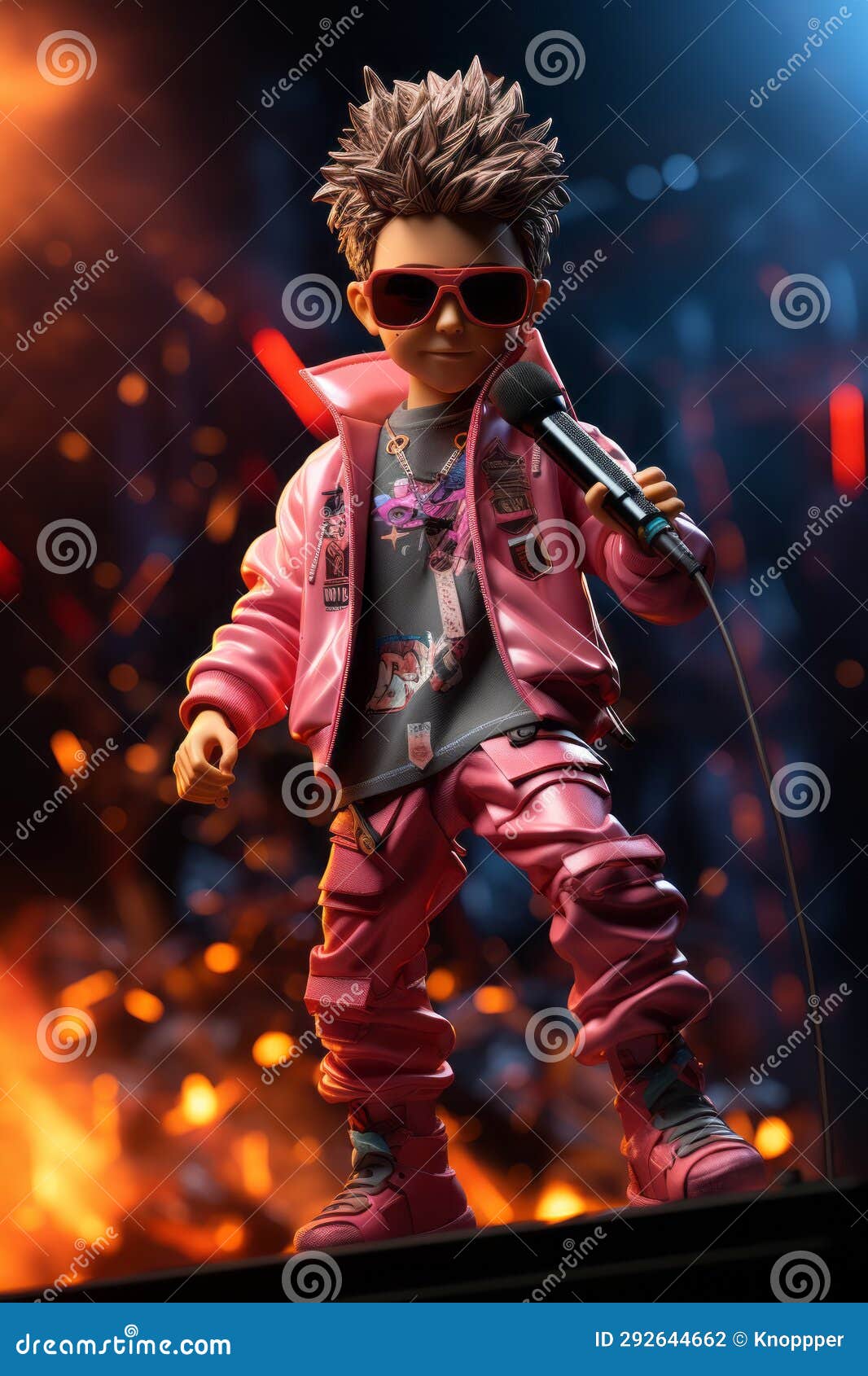 Pop Star Singer on Stage 3d Character Ai Generated Stock Illustration ...