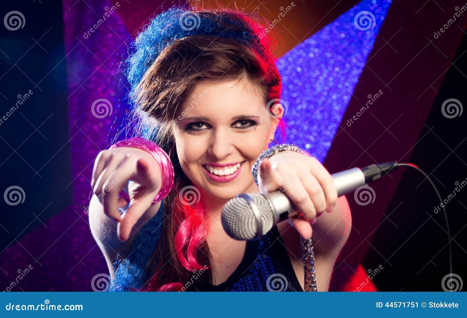 Pop star smiling at camera stock image. Image of event - 44571751