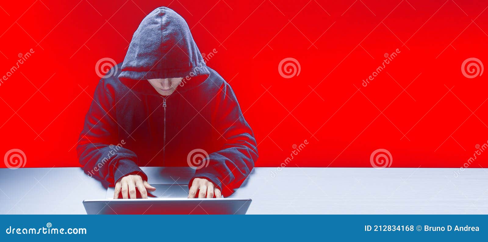 Pop Style Graphic Image of Hacker on a Red Background Stock Photo ...