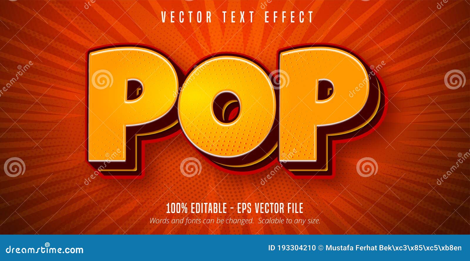 Pop Text, Pop Art Style Editable Text Effect Stock Vector ...