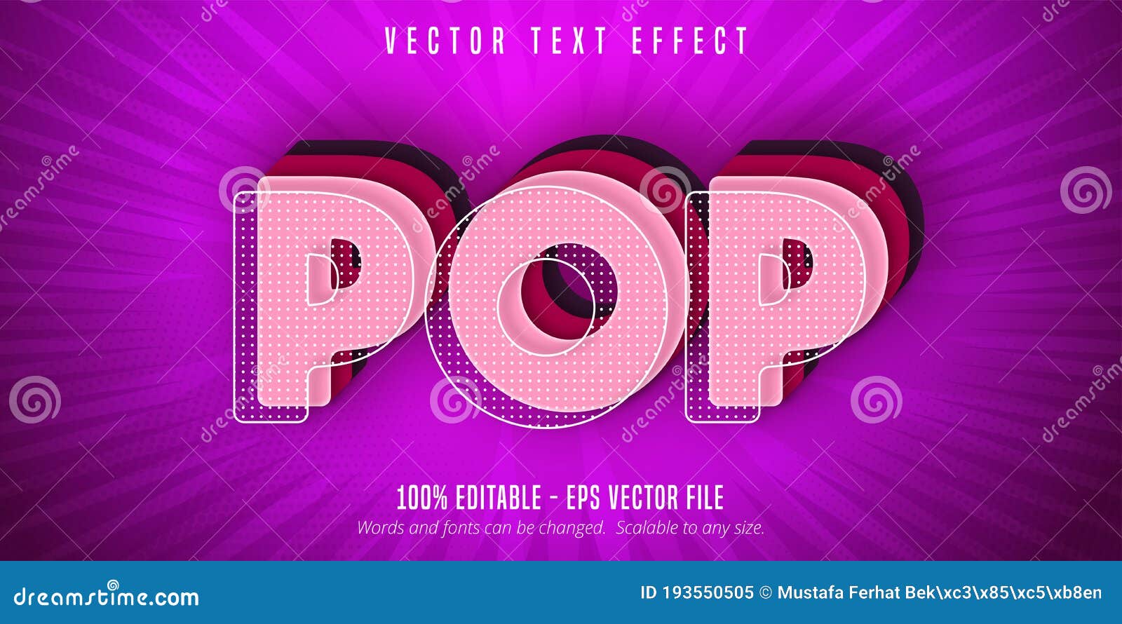 Pop Text, Pop Art Style Editable Text Effect Stock Vector ...