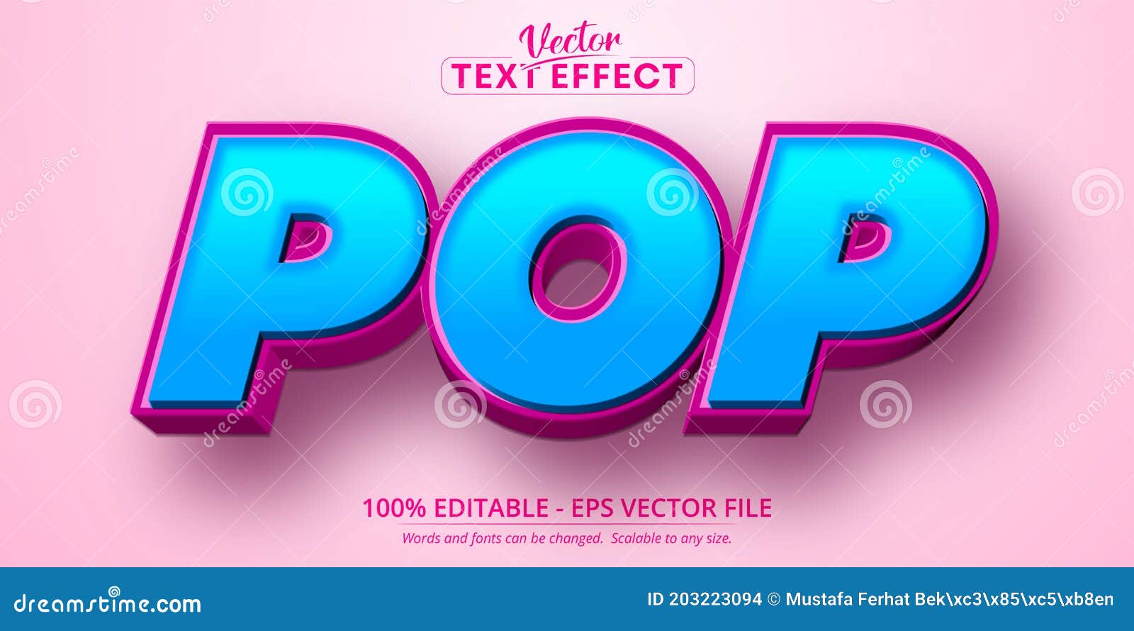 Pop Text, Cartoon Style Editable Text Effect Stock Vector ...
