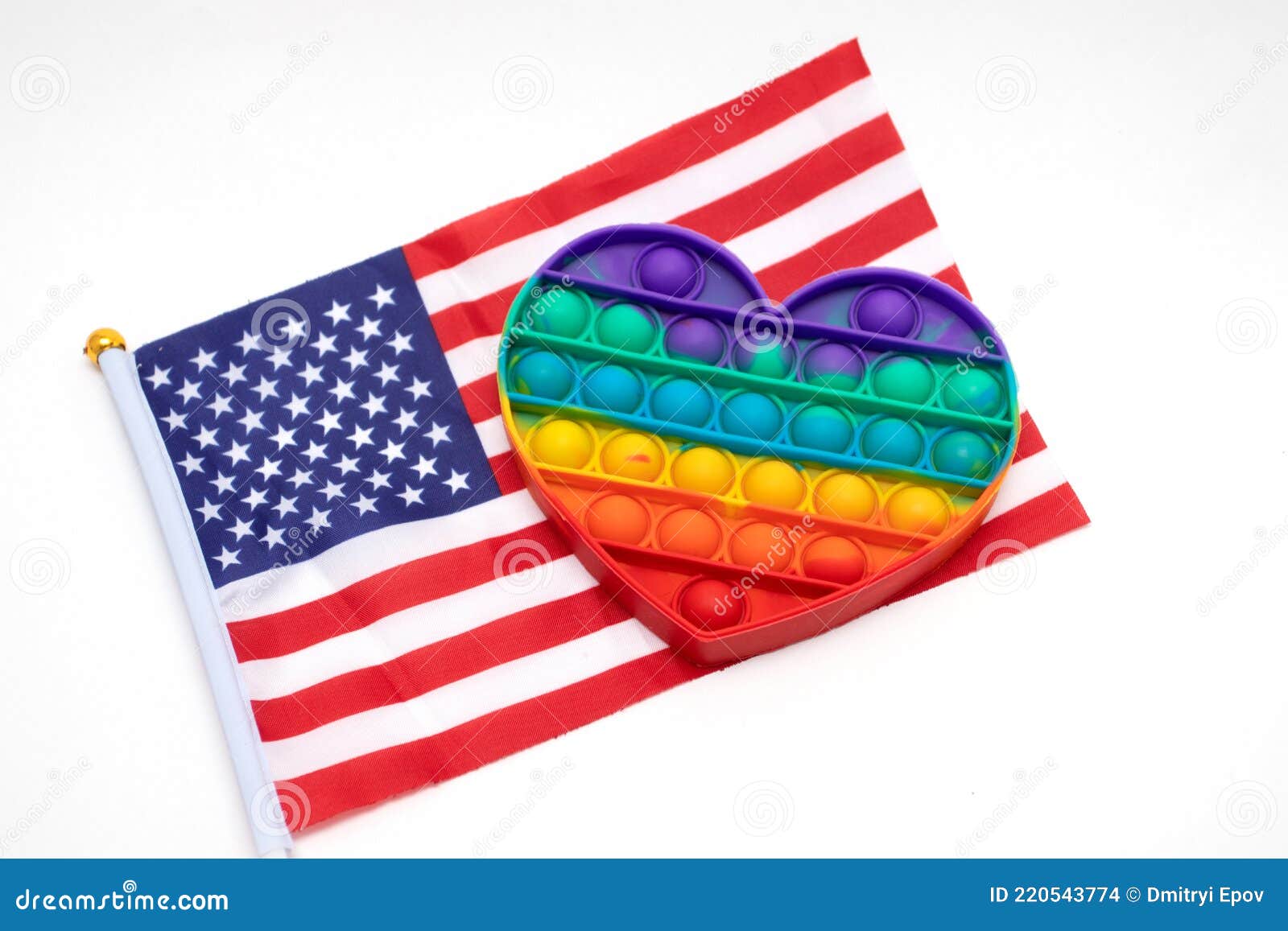 Pop it toy on the USA flag stock photo. Image of sensory - 220543774