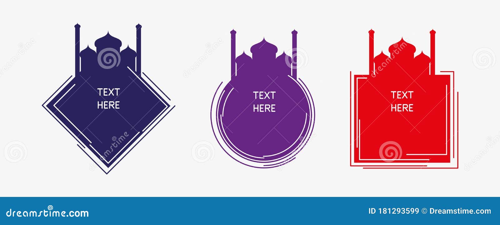 Pop Up Bubble Mosque Dome Shape for Ramadan Theme Text Stock Vector ...