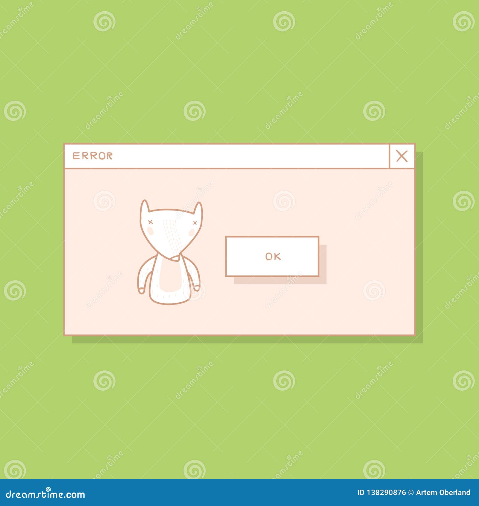 A Pop-up Screen with an Error Message Stock Vector - Illustration of ...