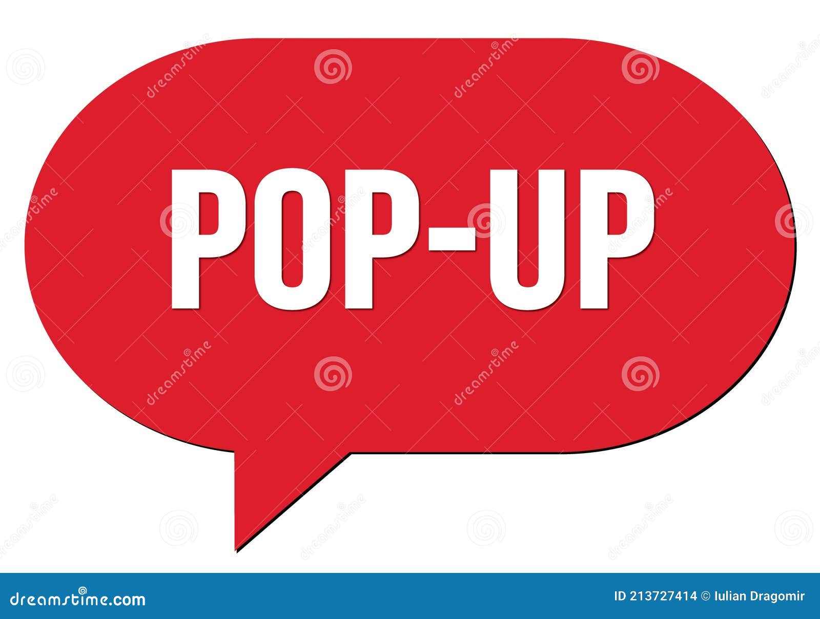POP-UP Text Written in a Red Speech Bubble Stock Illustration ...
