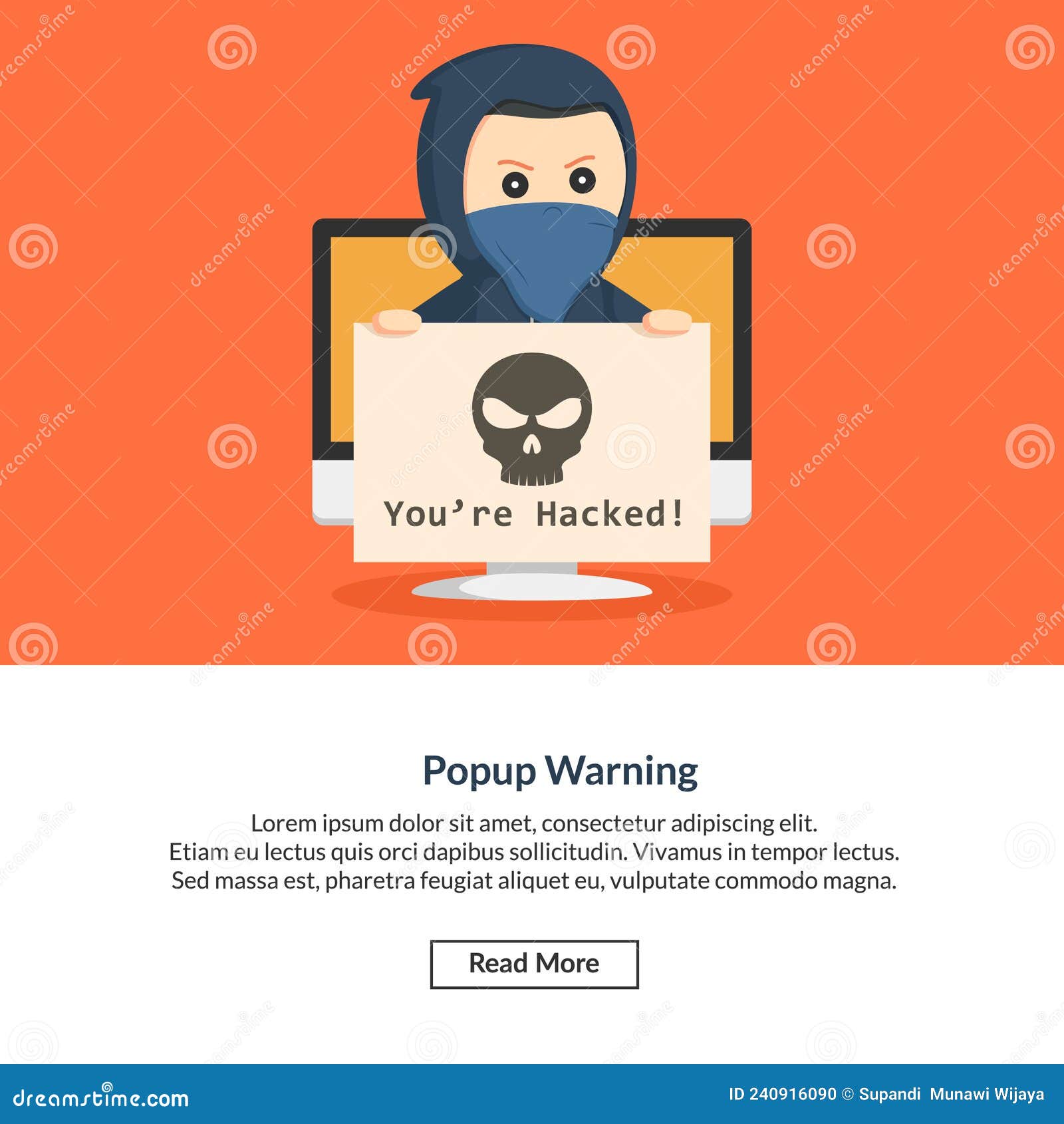 Pop Up Warning because Hacker Attack Stock Vector - Illustration of ...
