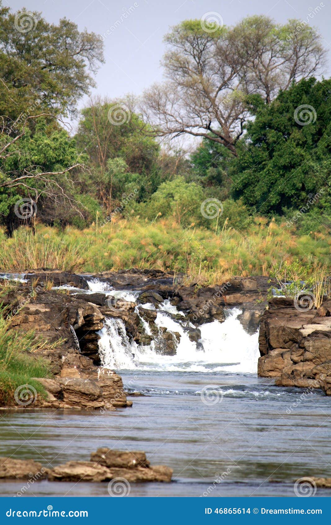 Popa Falls on the Okavango River Stock Photo - Image of okavango, falls ...