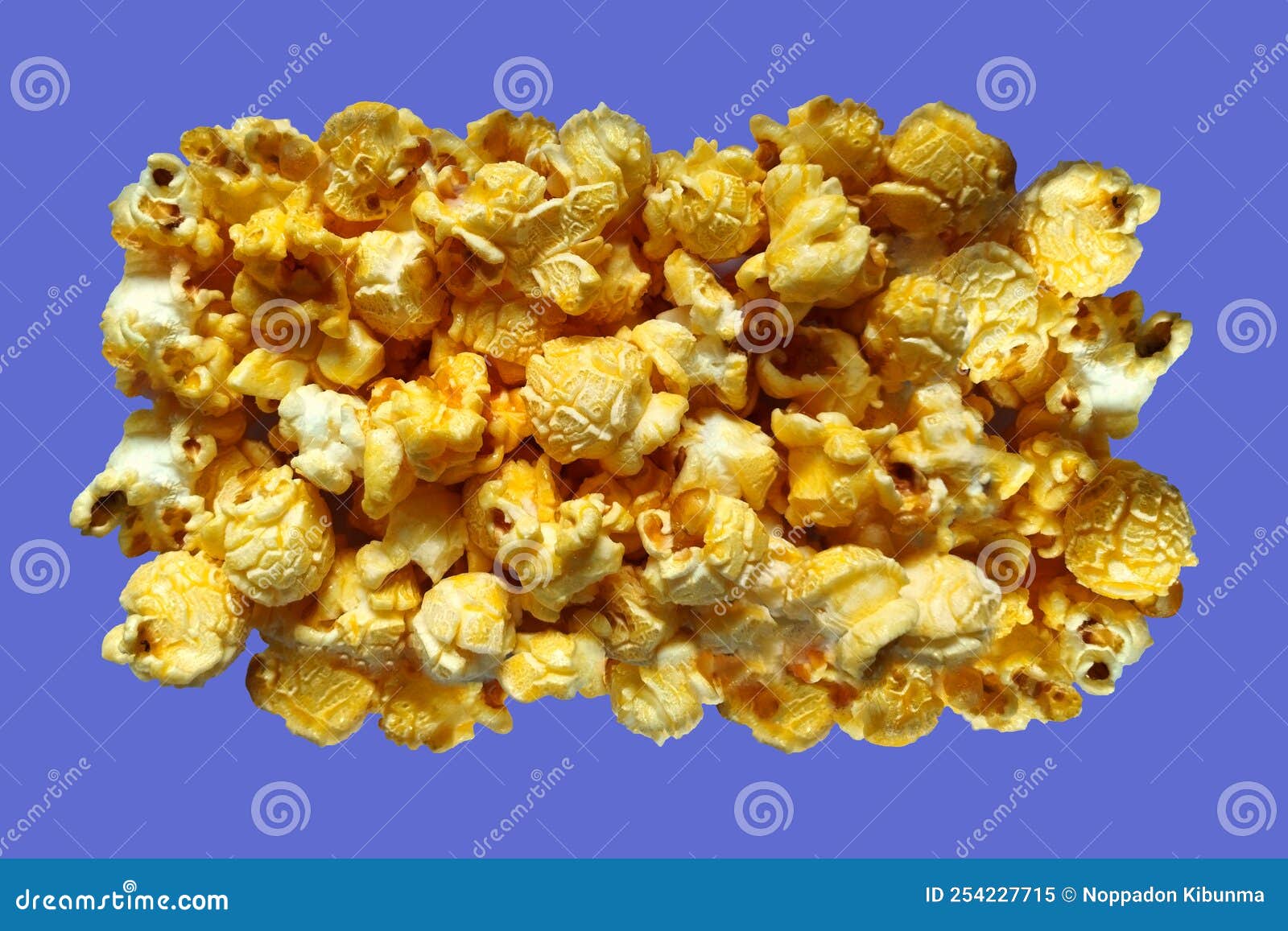 Popcorn Abstract on Blue Background Stock Image - Image of tasty ...