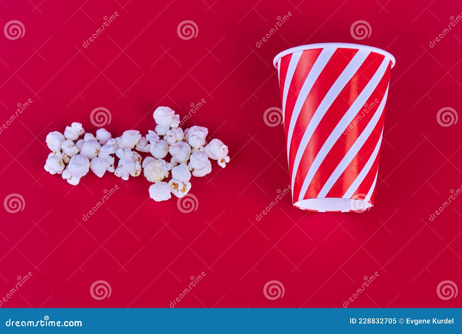 A Popcorn Arrow Points To the Right of the Glass Stock Image - Image of ...