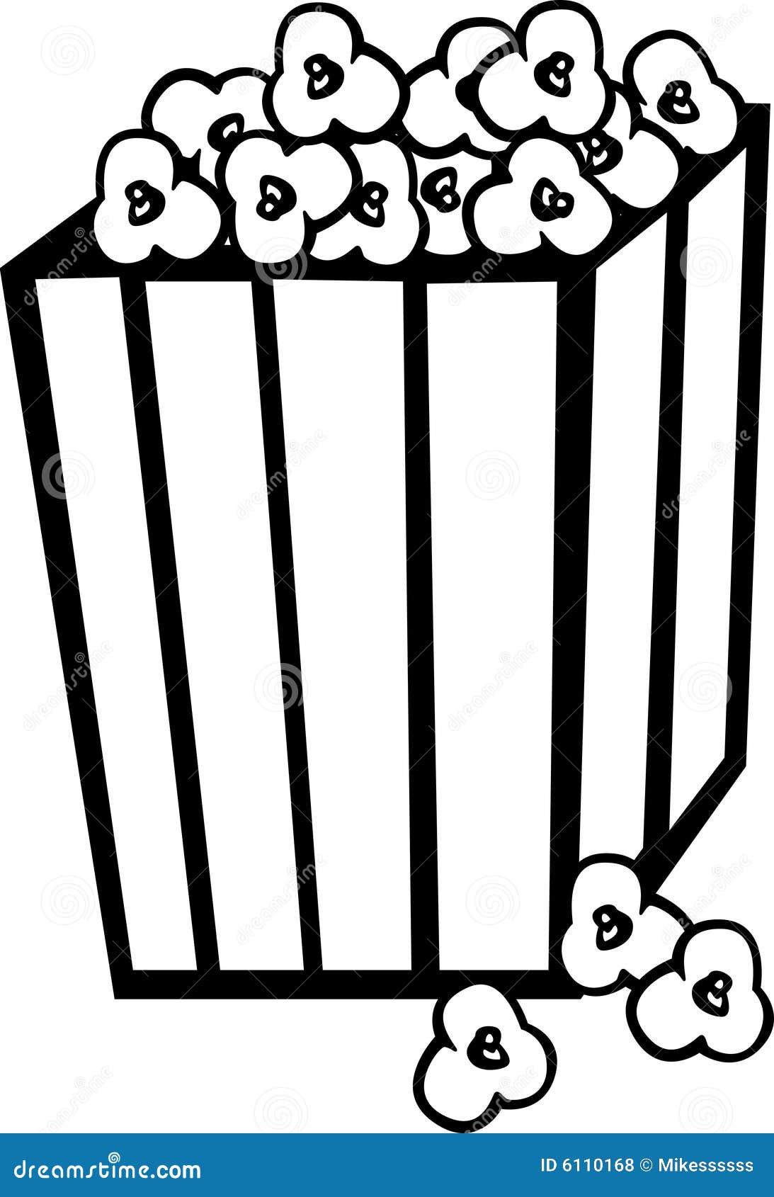 Popcorn Bag Vector Illustration Stock Vector - Illustration of popcorn ...