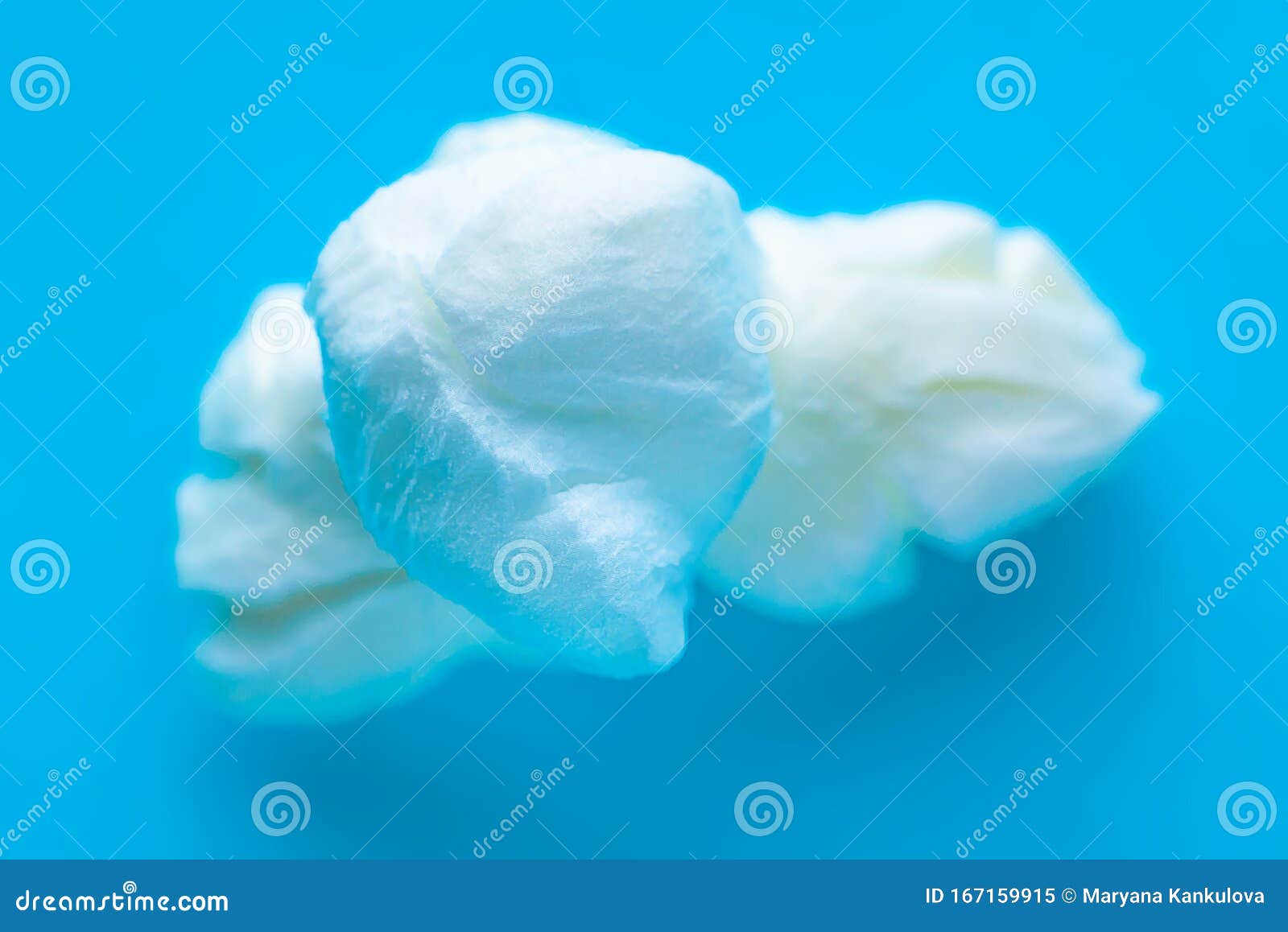 Popcorn on a Blue Background. Macro Image of Popcorn Stock Image ...