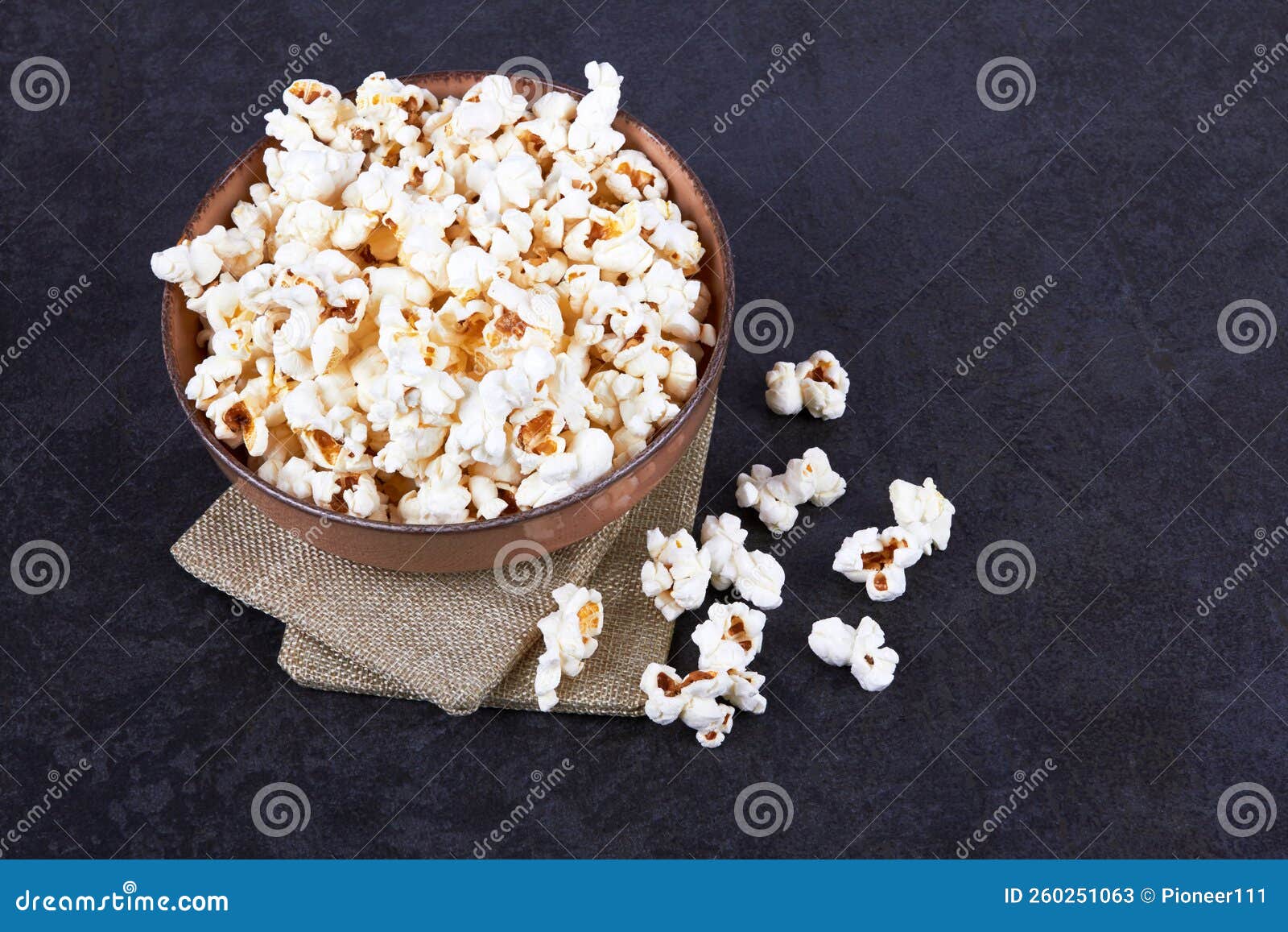 Popcorn in bowl food stock image. Image of closeup, fresh - 260251063