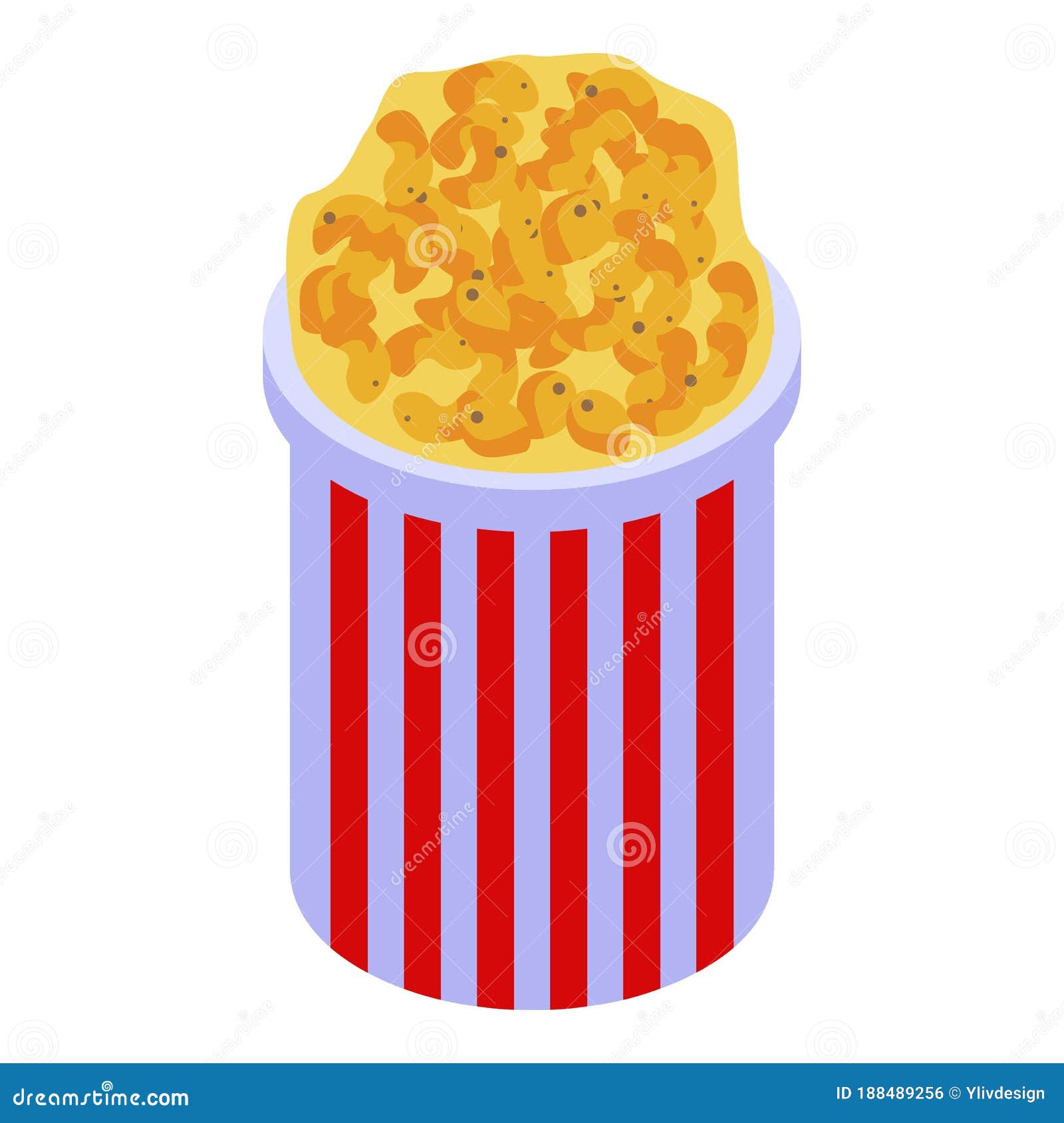Popcorn Box Icon, Isometric Style Stock Vector - Illustration of ...