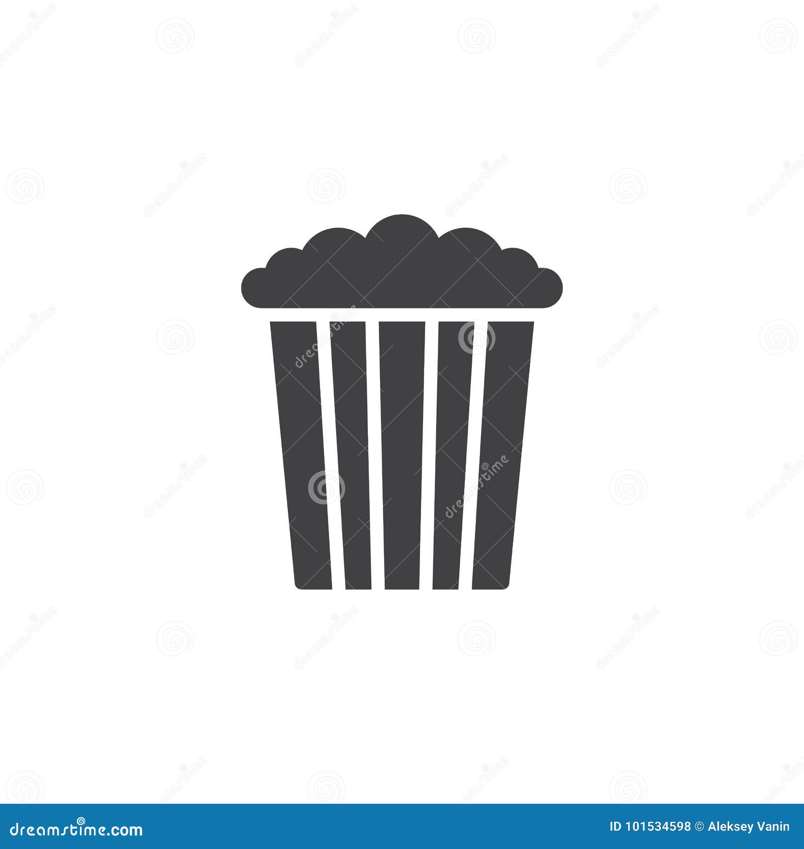 Popcorn box icon vector stock vector. Illustration of movie - 101534598