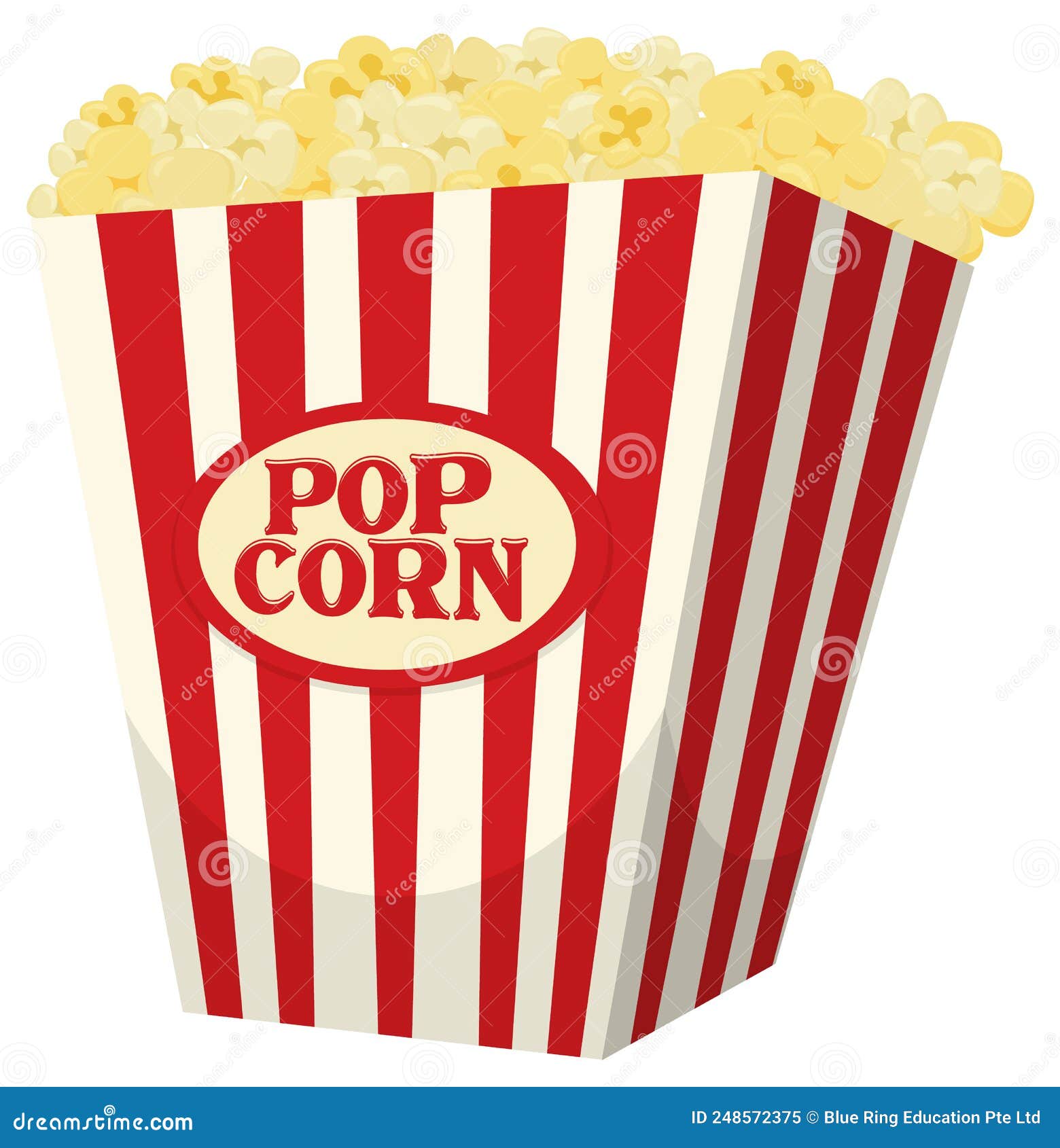 Popcorn Box Isolated on White Background Stock Vector - Illustration of ...