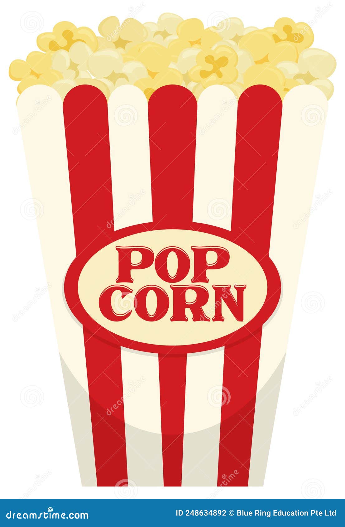 Popcorn Box Isolated on White Background Stock Vector - Illustration of ...