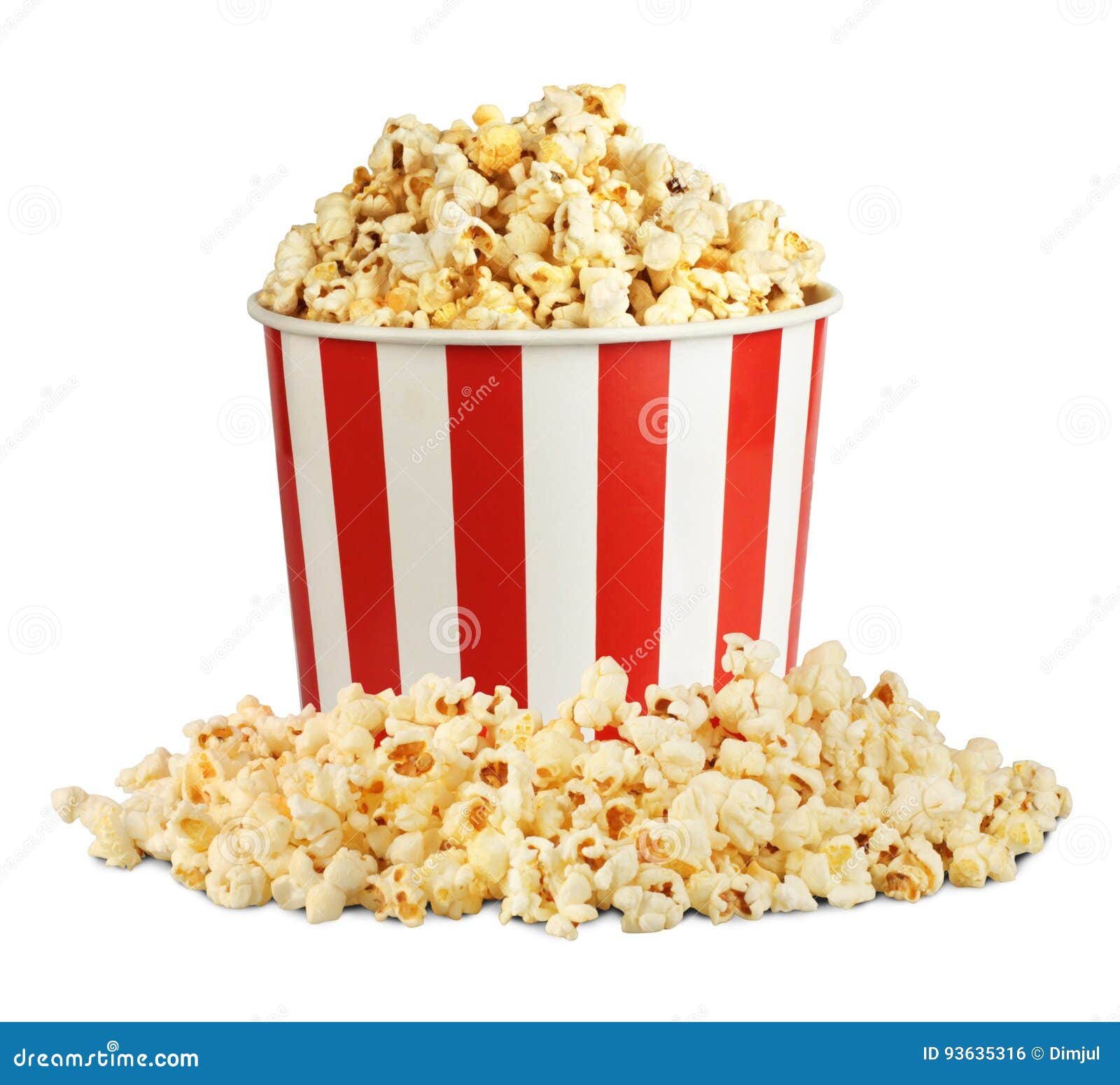 Popcorn in Box with Pill Isolated on White Stock Photo - Image of ...