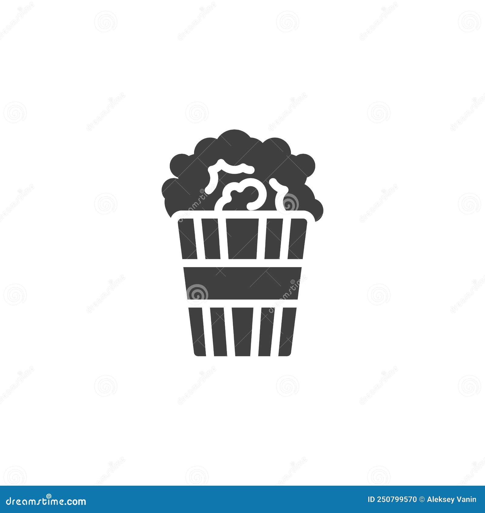 Popcorn box vector icon stock vector. Illustration of full - 250799570