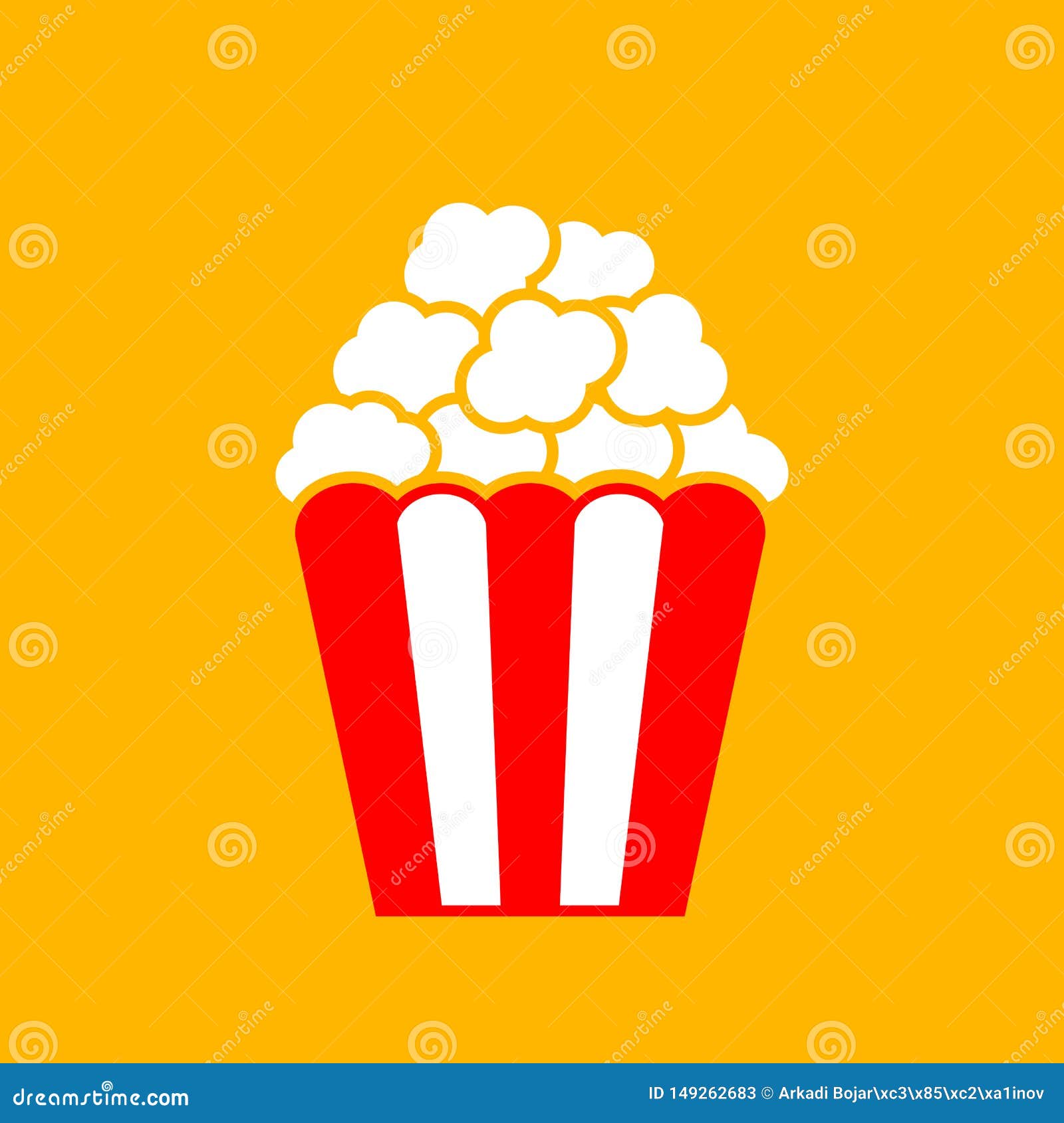 Popcorn box vector icon stock vector. Illustration of color - 149262683