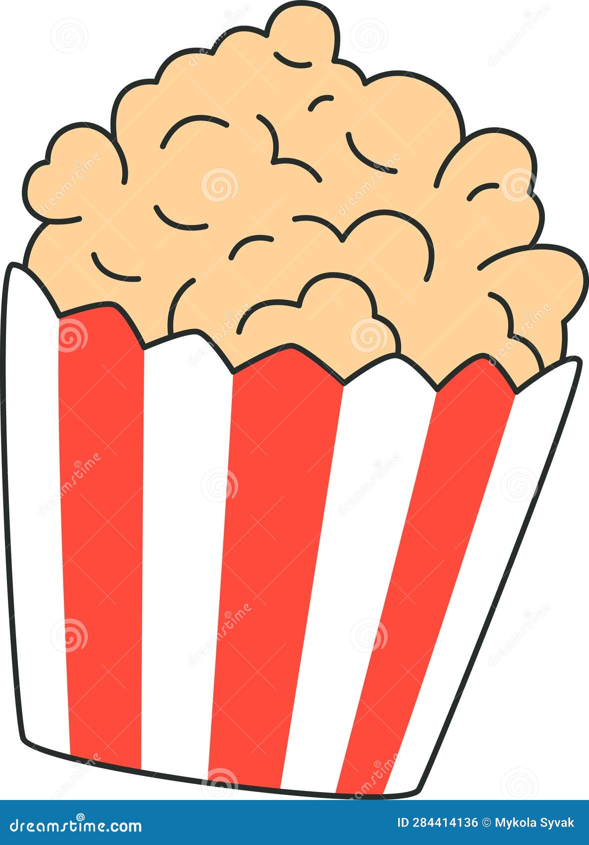 Popcorn in Box stock vector. Illustration of white, vector - 284414136