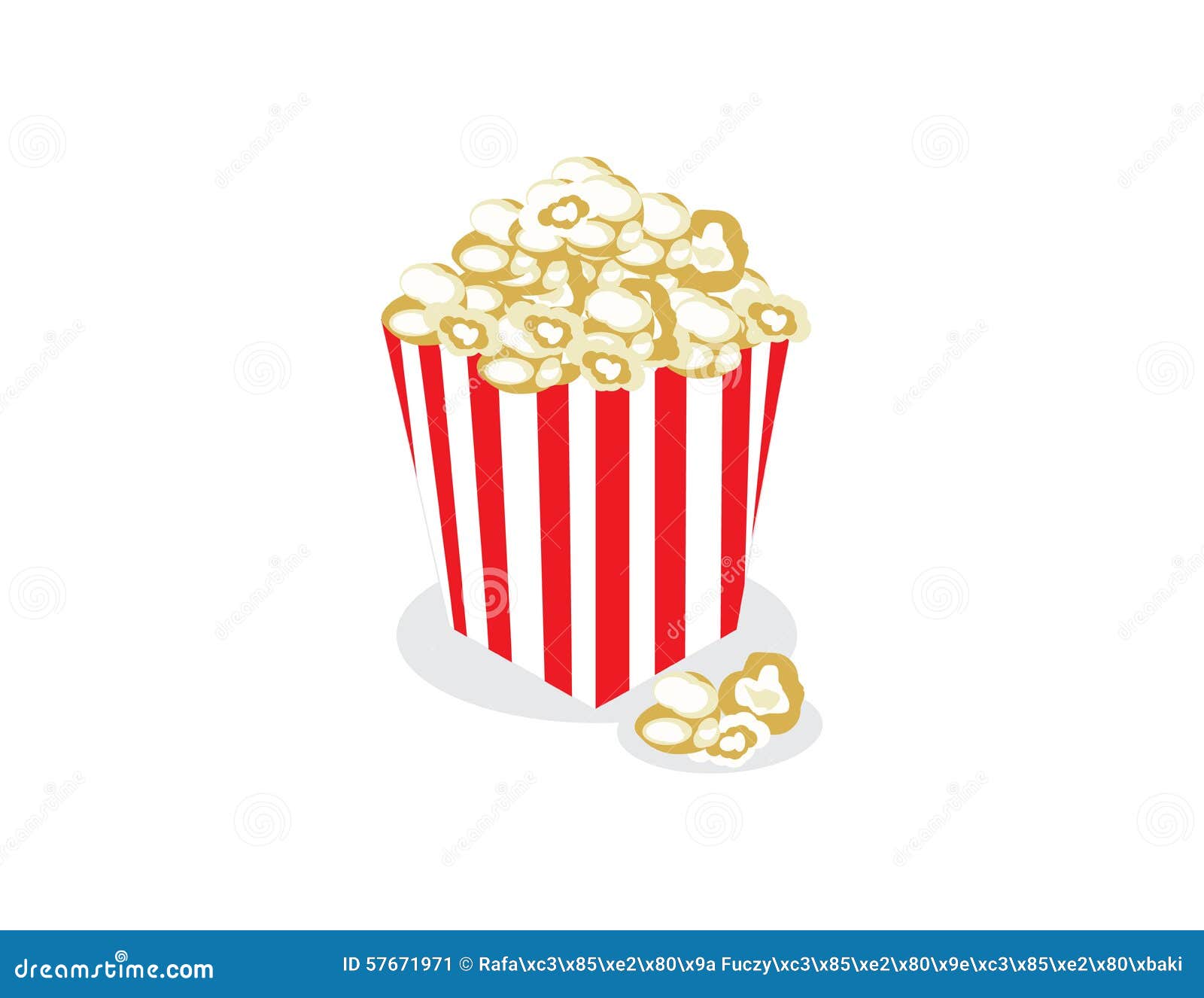 Popcorn Box Vector Illustration Stock Vector - Illustration of full ...