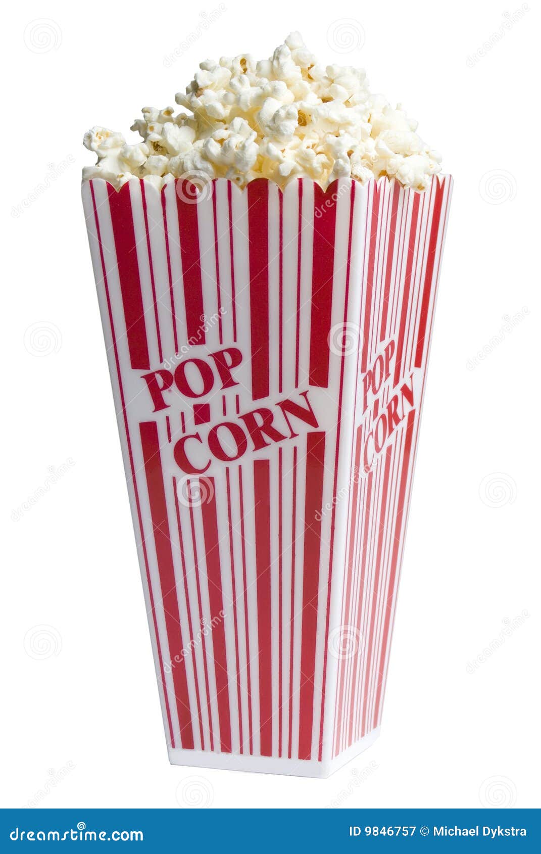 Popcorn in a box on white stock image. Image of healthy - 9846757