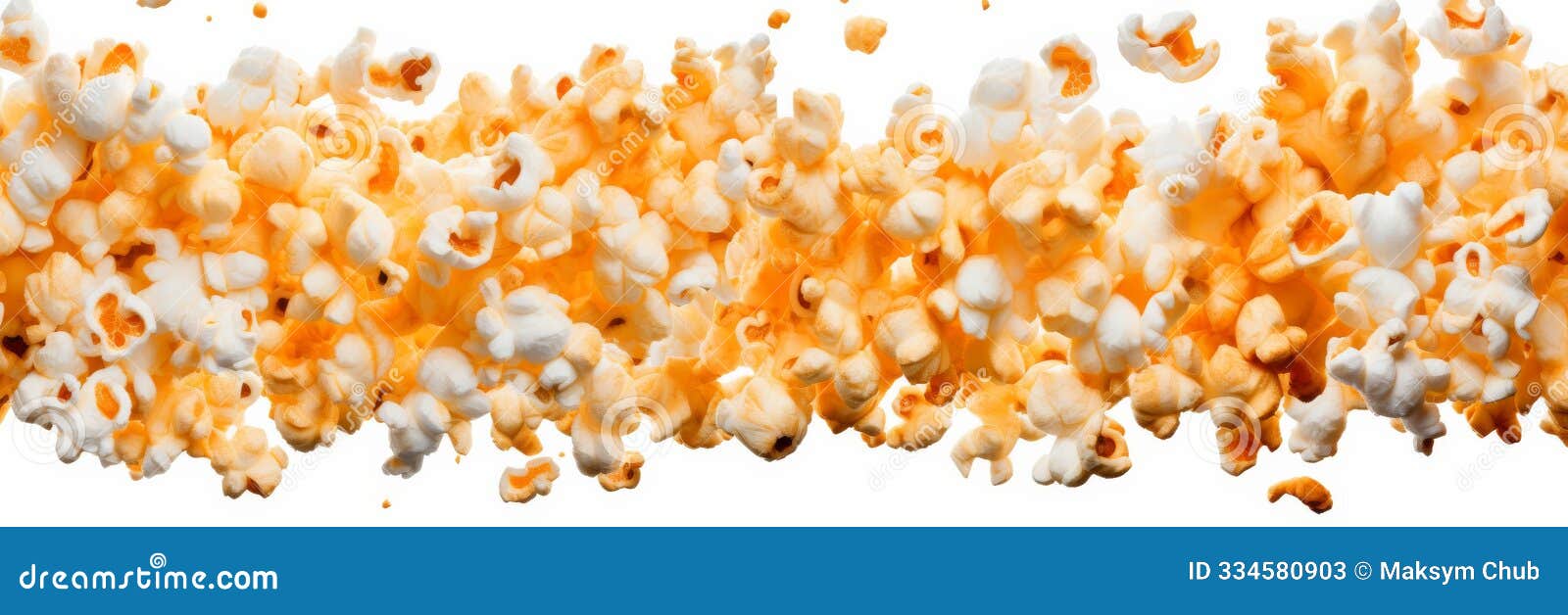 Popcorn Bursting in Mid-air Against a White Background As a Delicious ...