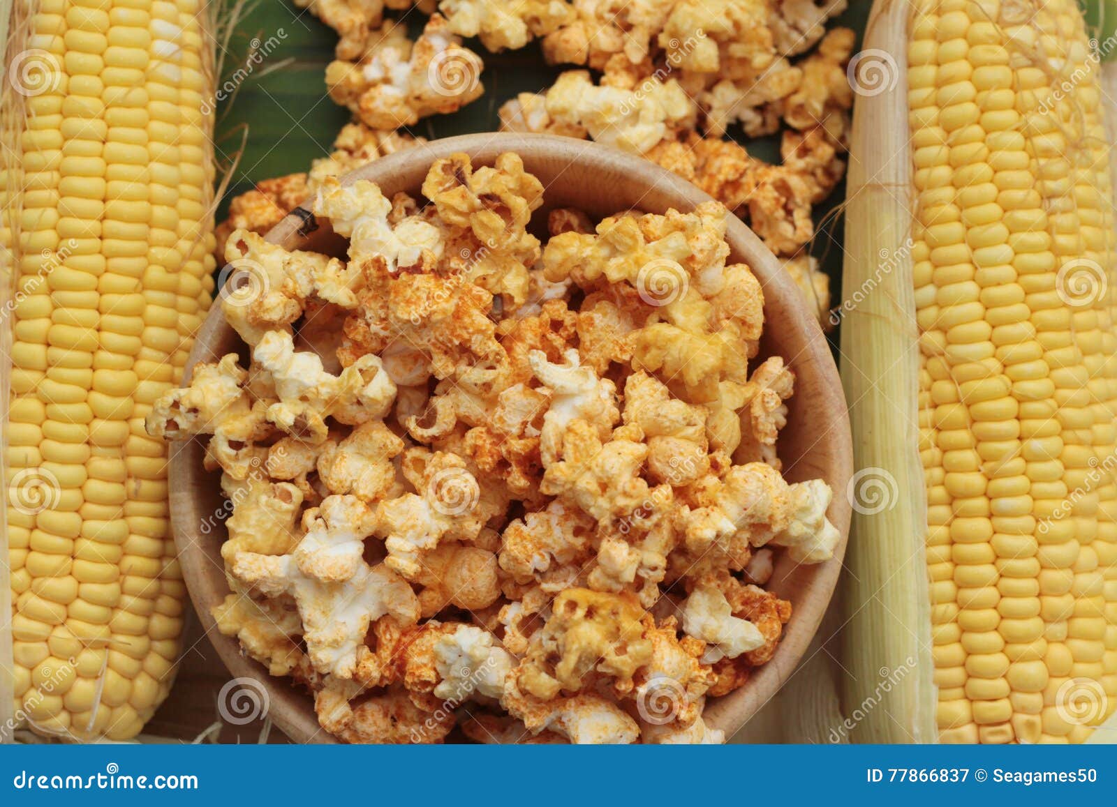 Popcorn with Butter and Fresh Corn Cob. Stock Image - Image of paprika ...