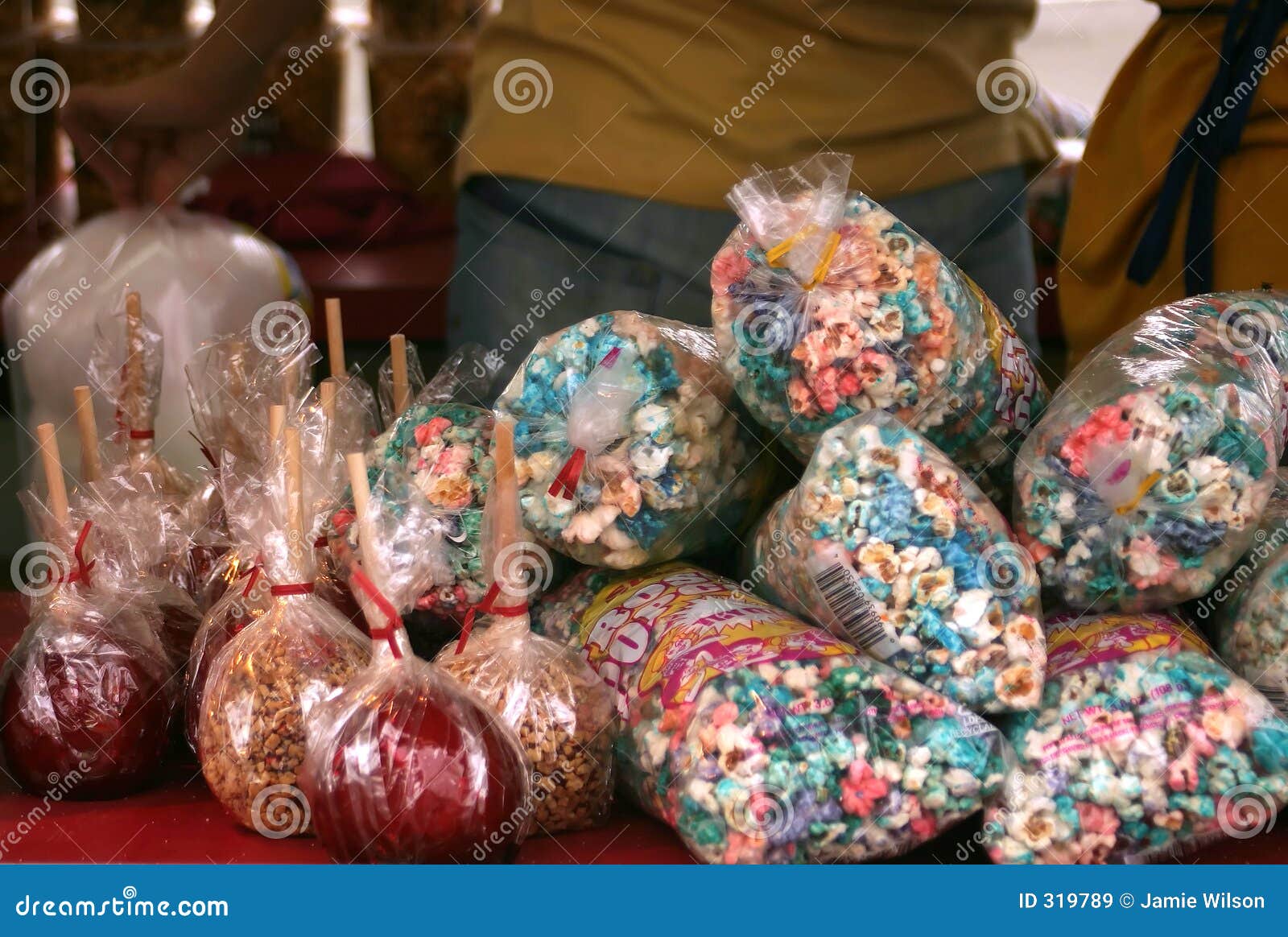 Popcorn and Candy Apples stock image. Image of popcorn - 319789