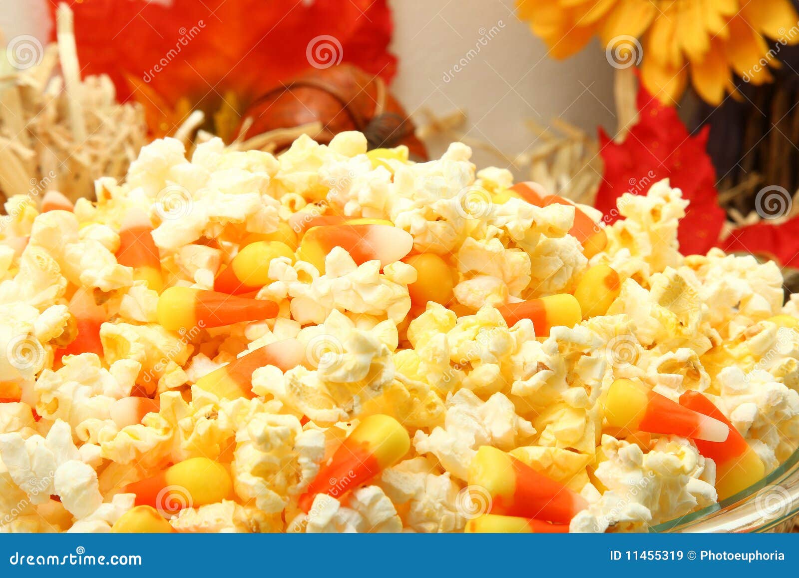 Popcorn Candy Corn Mix stock image. Image of butter, bowl - 11455319