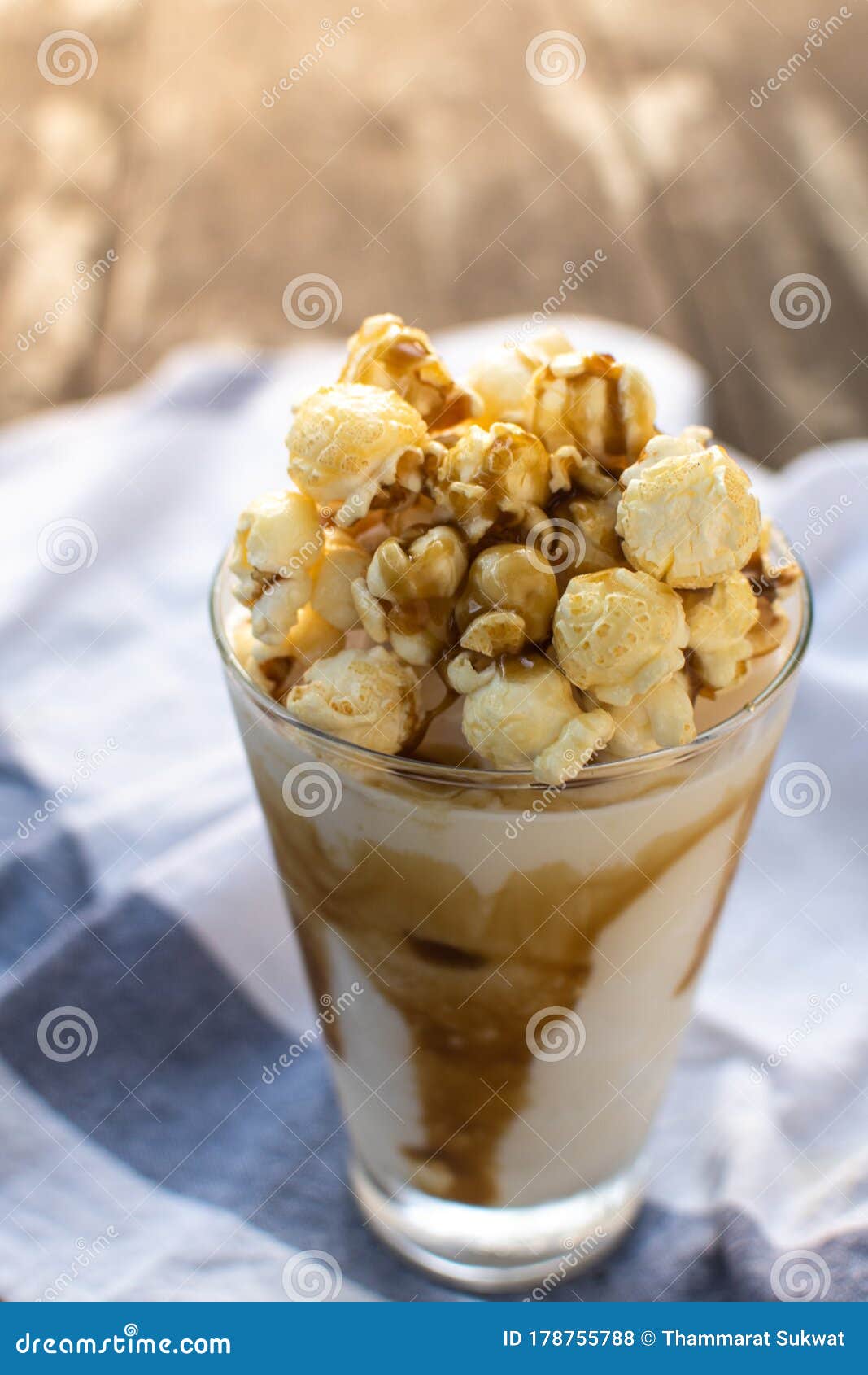Popcorn caramel milkshake stock photo. Image of diet - 178755788