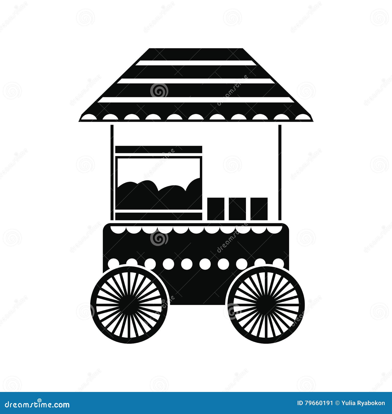 Popcorn Cart Cartoon Vector | CartoonDealer.com #24642953