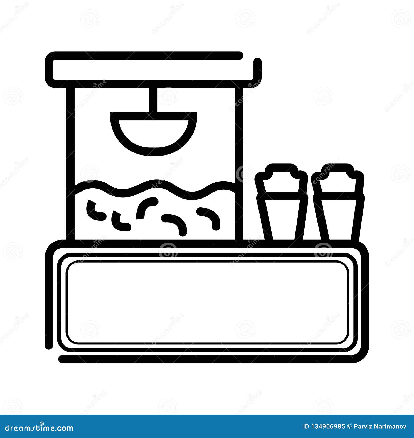 Popcorn Cart Carnival Store Icon Stock Illustration - Illustration of ...