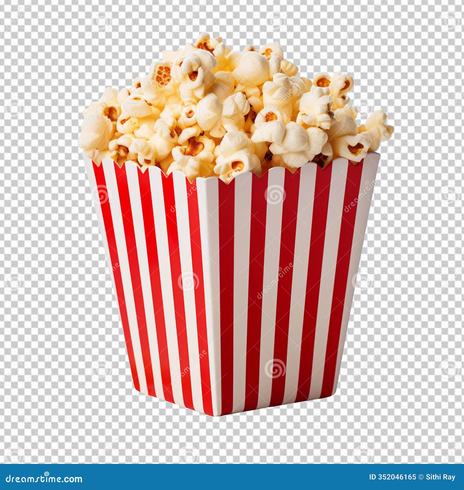 Popcorn on Carton Box Isolated on Transparent Background Stock ...