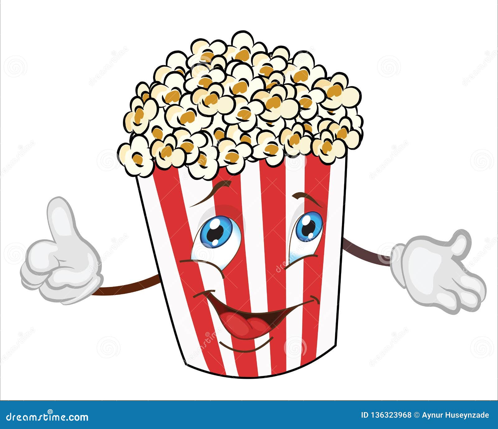 Popcorn Character Cartoon Vector Illustration Stock Illustration ...