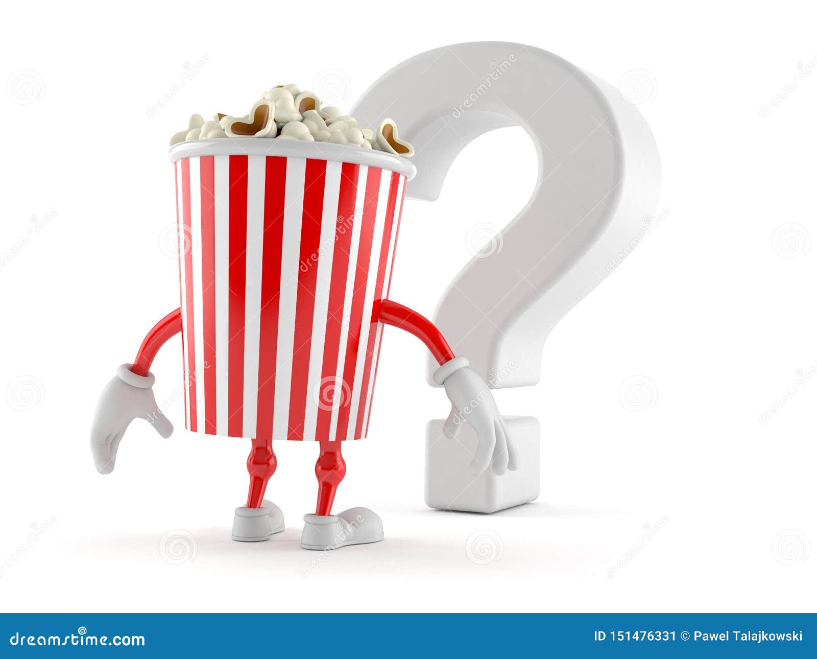 Popcorn Character Looking at Question Mark Symbol Stock Illustration ...