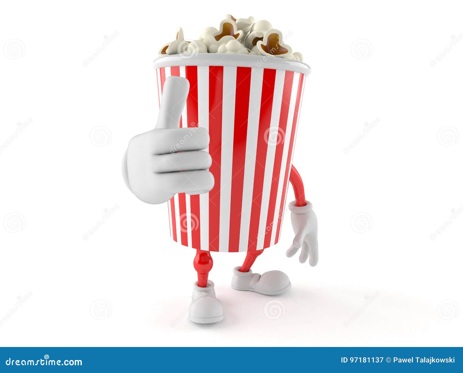 Popcorn Character with Thumbs Up Stock Illustration - Illustration of ...