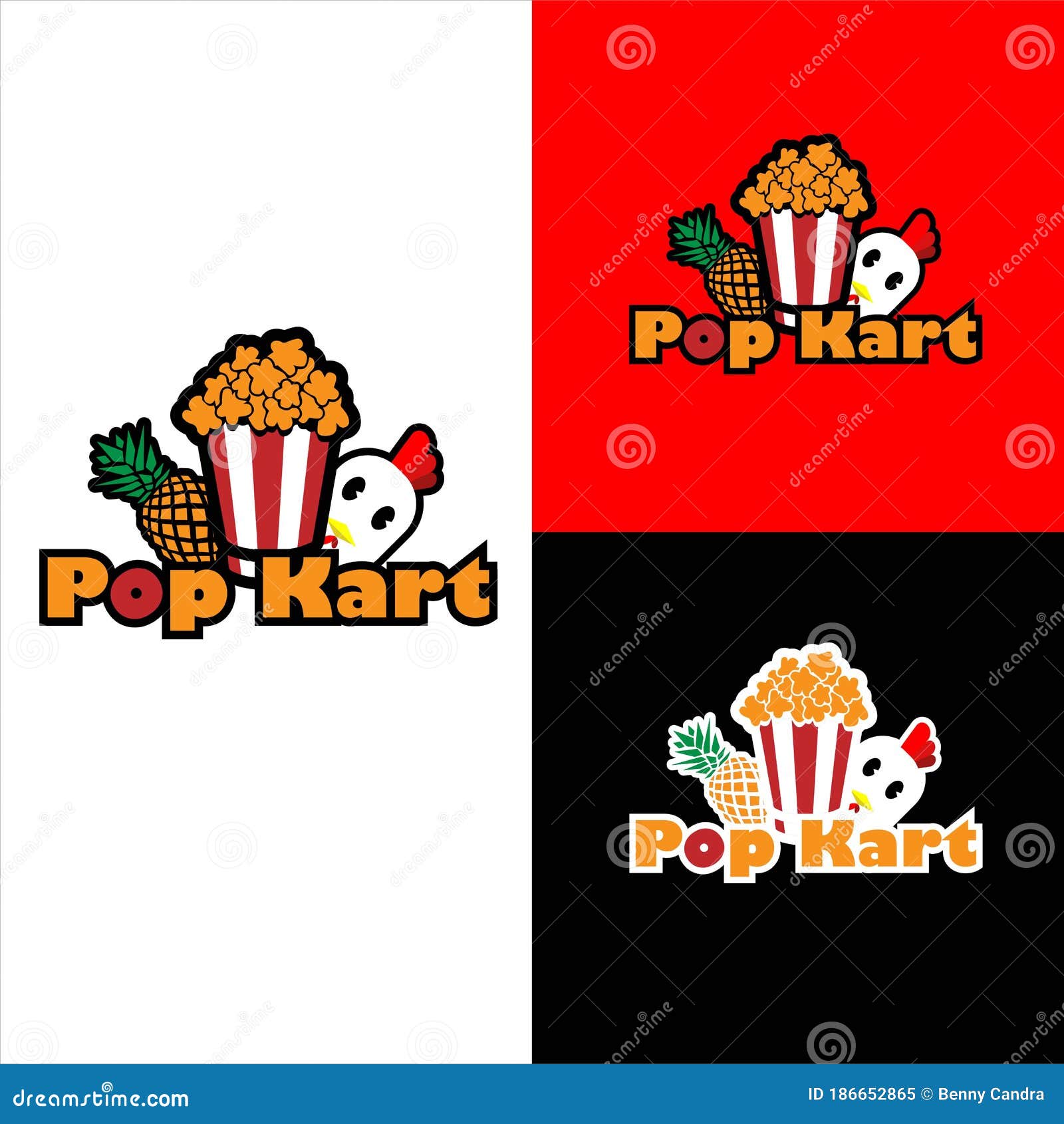 Popcorn Chicken Logo Vector Illustration Stock Vector - Illustration of ...