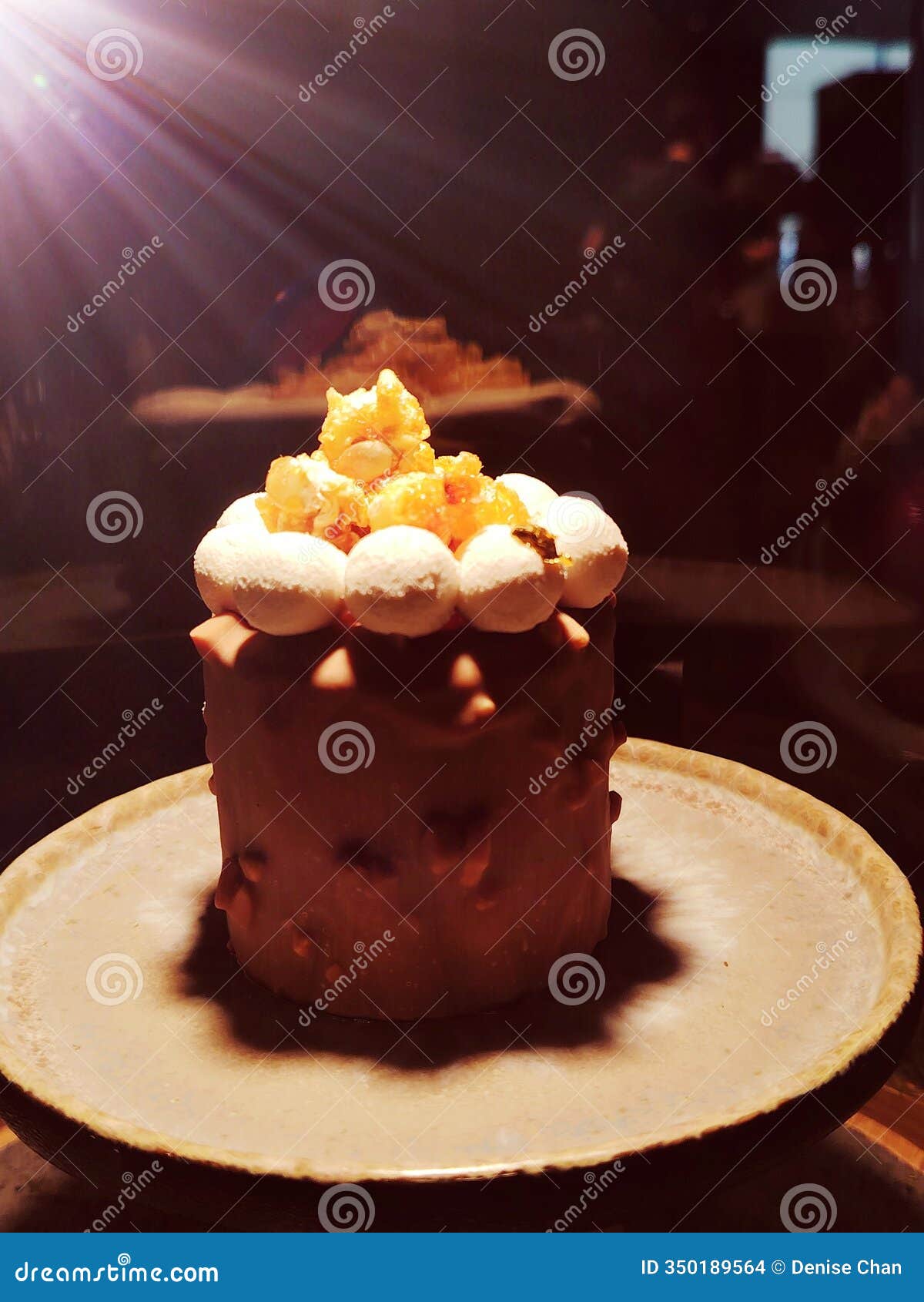 Popcorn chocolate cake stock photo. Image of undefined - 350189564