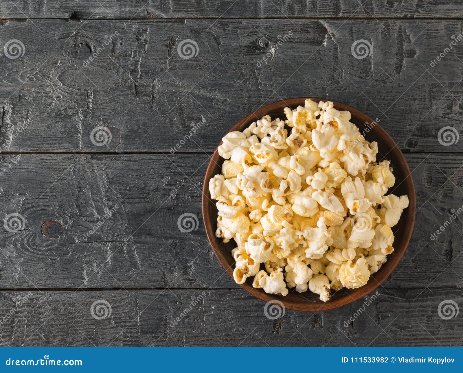 Popcorn in a Clay Bowl. Place for Your Text. the View from the Top ...