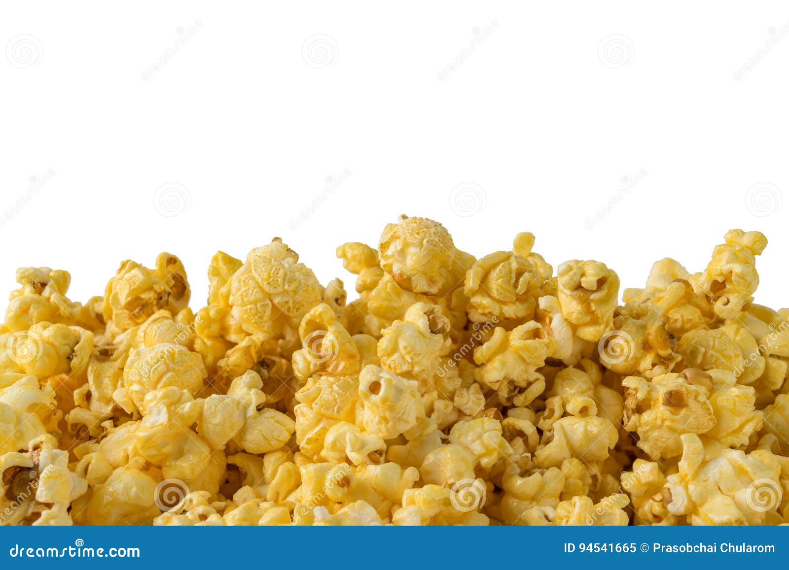 Popcorn in Close Up on Isolate Background Stock Image - Image of small ...