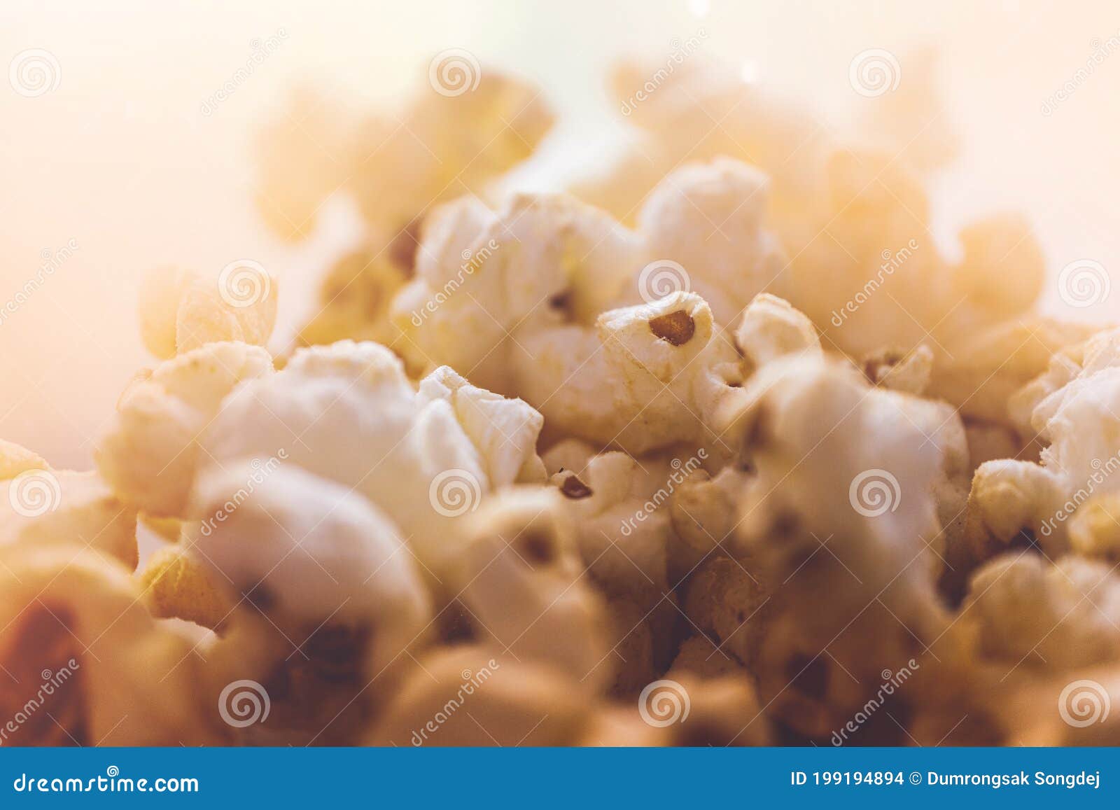 Popcorn with Close-up Macro Shot Stock Photo - Image of buttered, salty ...