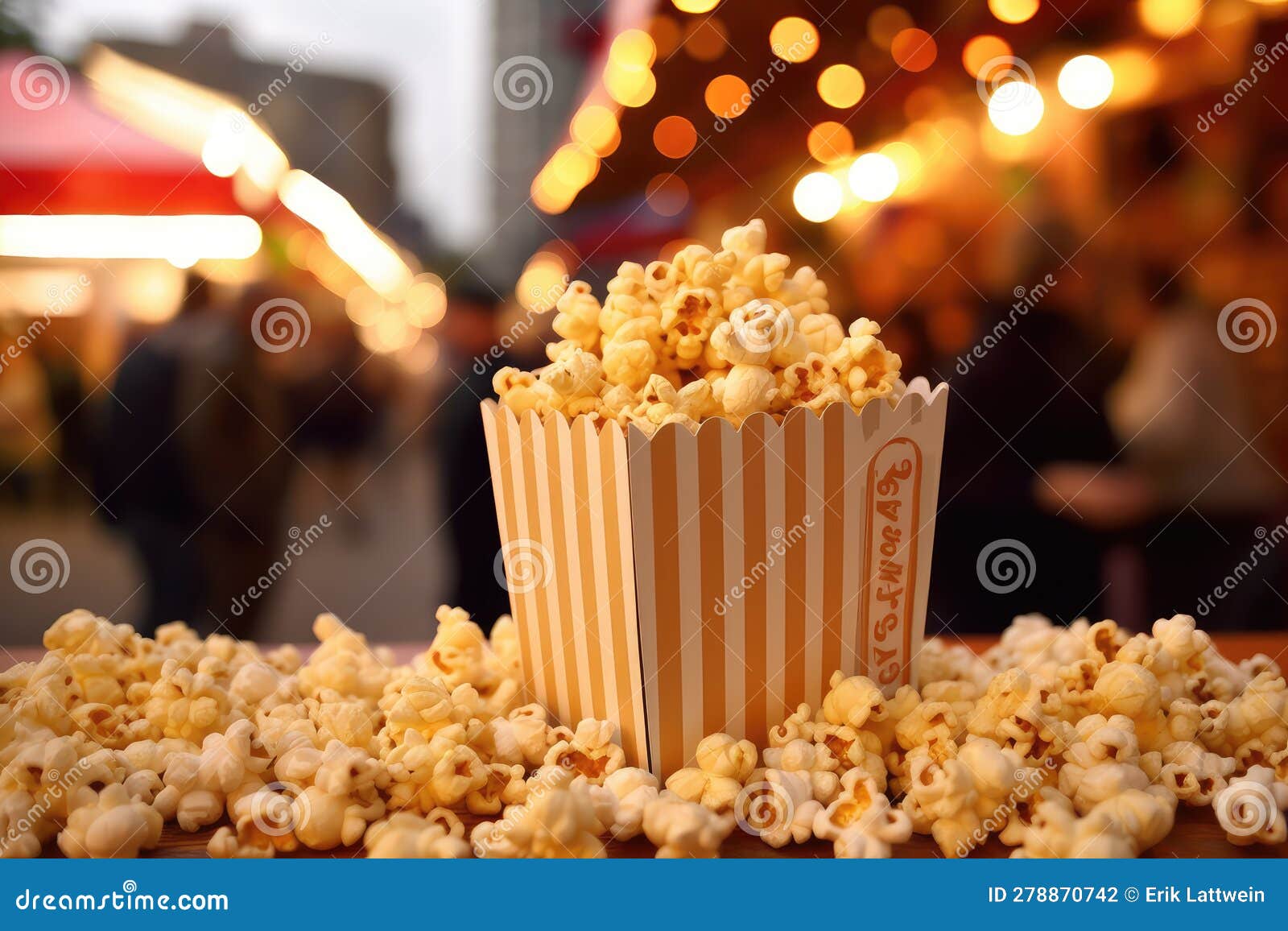 Popcorn in a Close-up Shot, Macro Shot - Made with Generative AI Tools ...