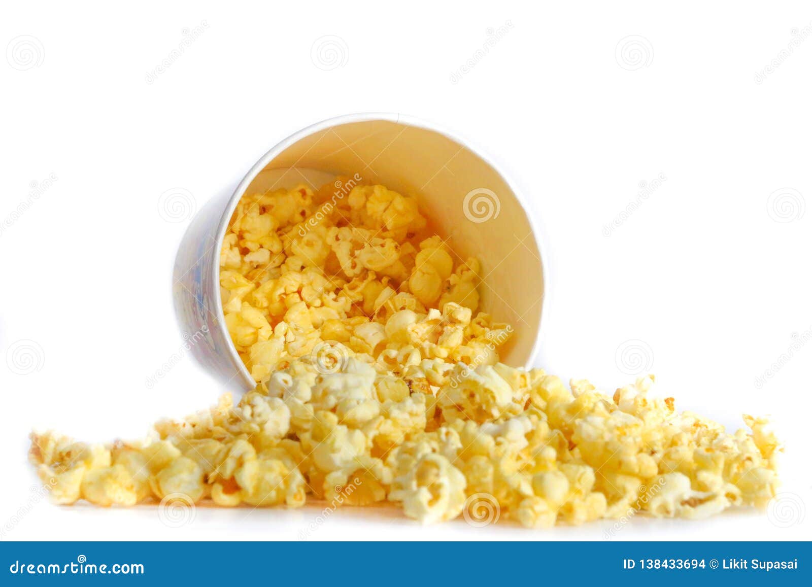 Popcorn Close Up for White Background Stock Photo - Image of nutrition ...